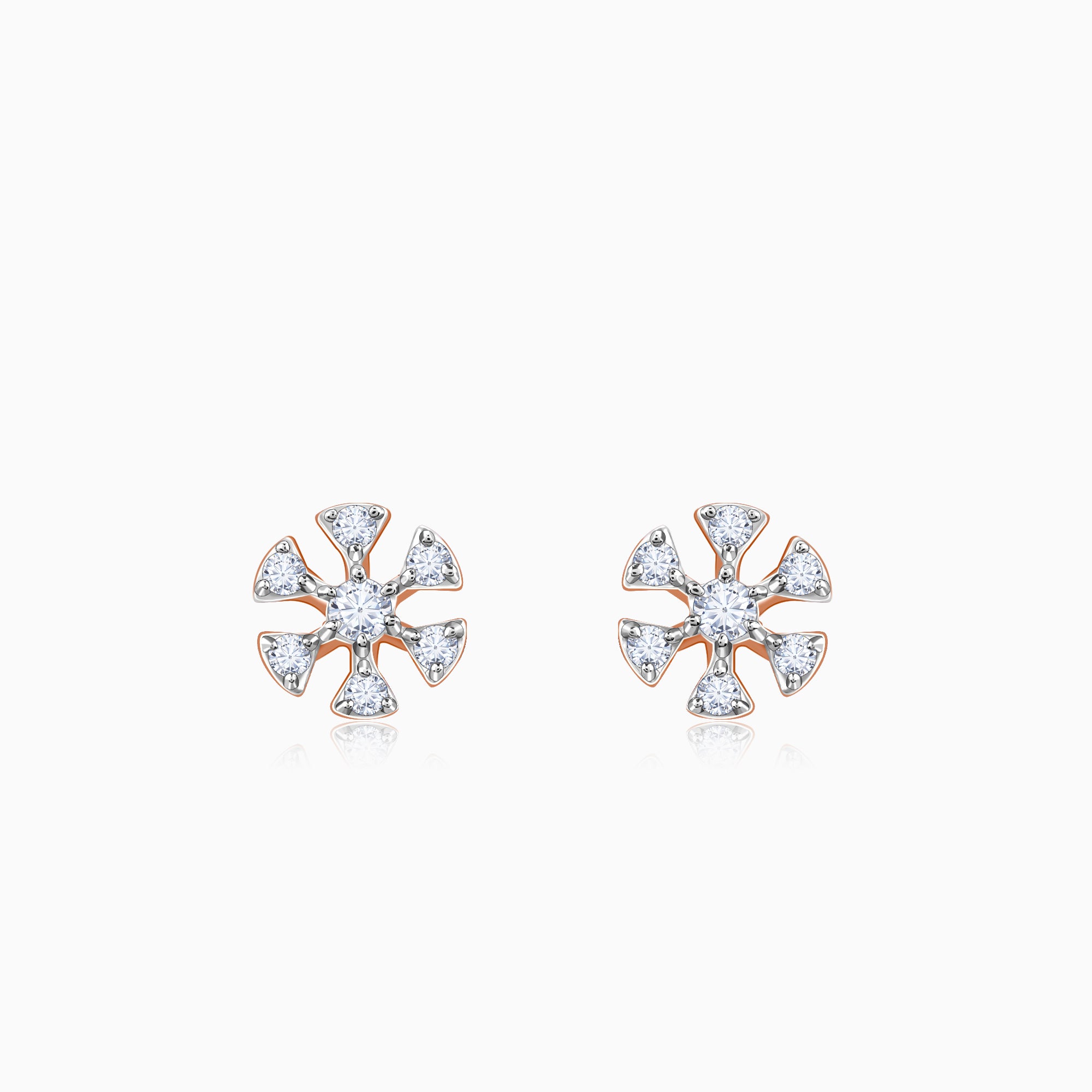 Buy Rose Gold Floret Diamond Studs Online | GIVA Jewellery – Heer by GIVA
