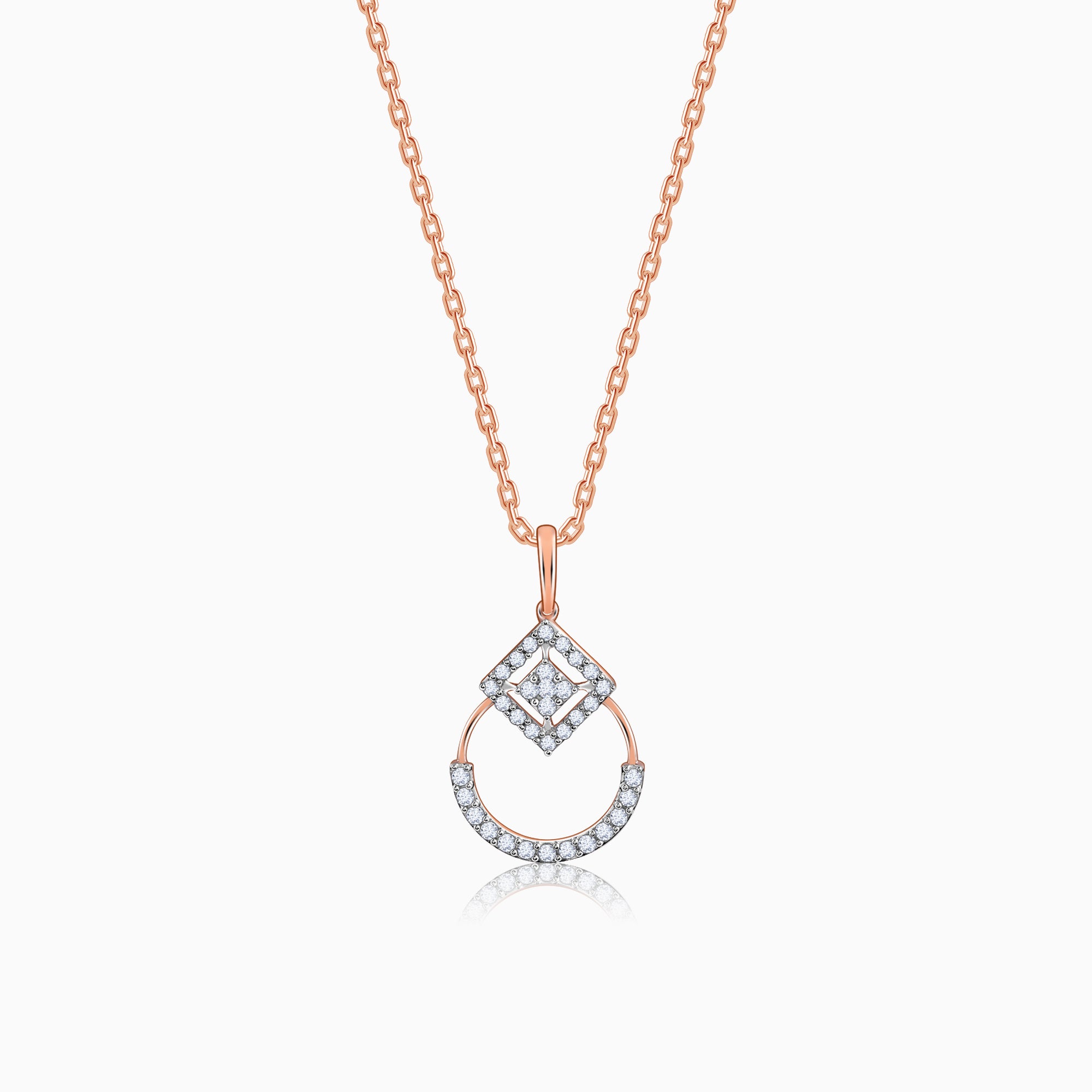 Grab Rose Gold Rolling In Sparkle Diamond Pendant | GIVA – Heer by GIVA