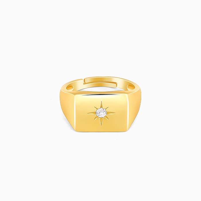 Golden Rise Star Signet Ring For Him – GIVA