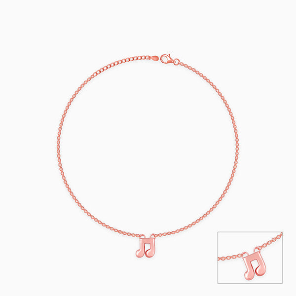 Rose Gold Musical Note Anklet – GIVA Jewellery