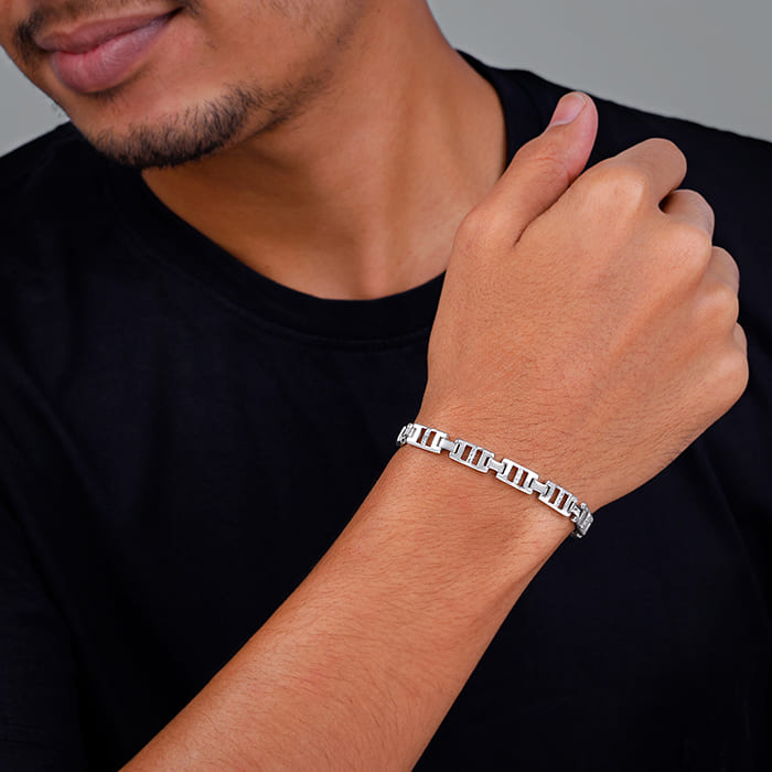 Silver Classic Bold Bracelet For Men – GIVA Jewellery- Mens Bracelet – GIVA