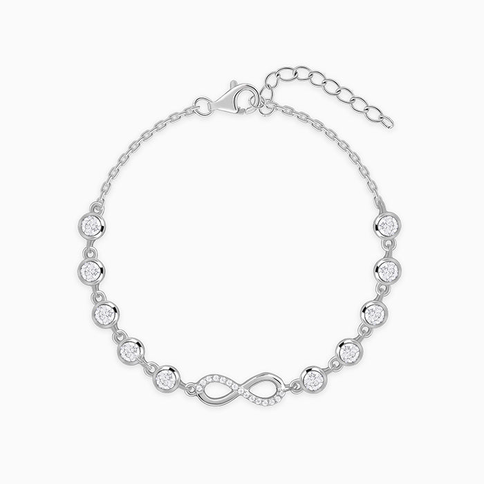 Grab Silver Infinity Linked Bracelet | GIVA Jewellery – GIVA