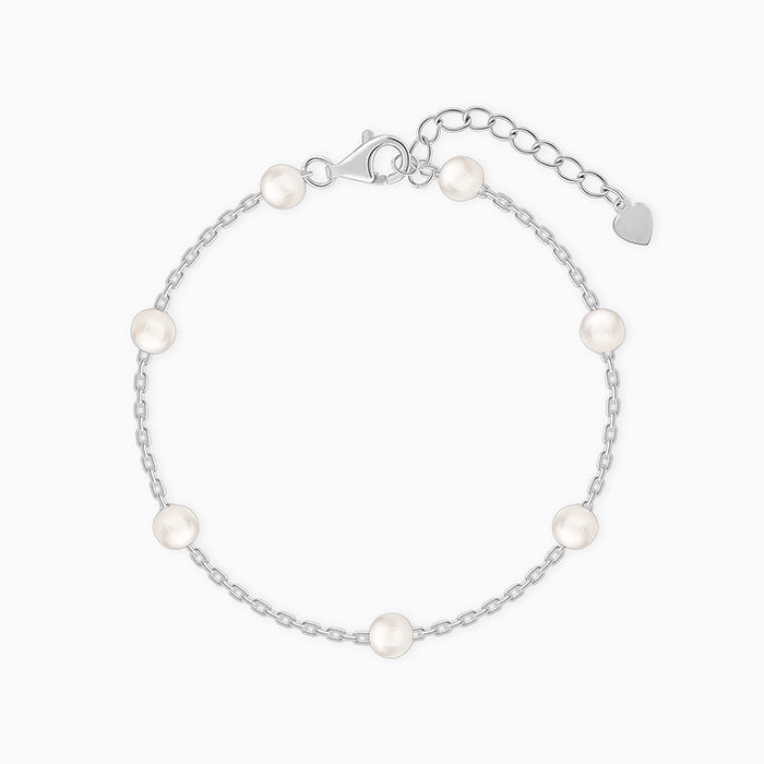 Silver Pearl Connected Bracelet – GIVA