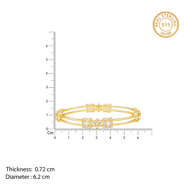 Golden Square Bloom Bangle – GIVA Jewellery