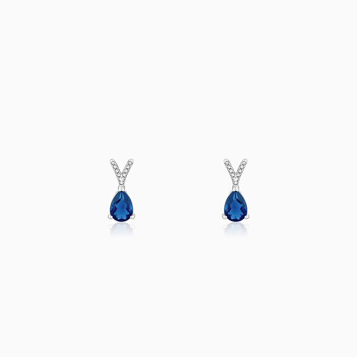 Silver Midnight Blue Earrings – GIVA Jewellery