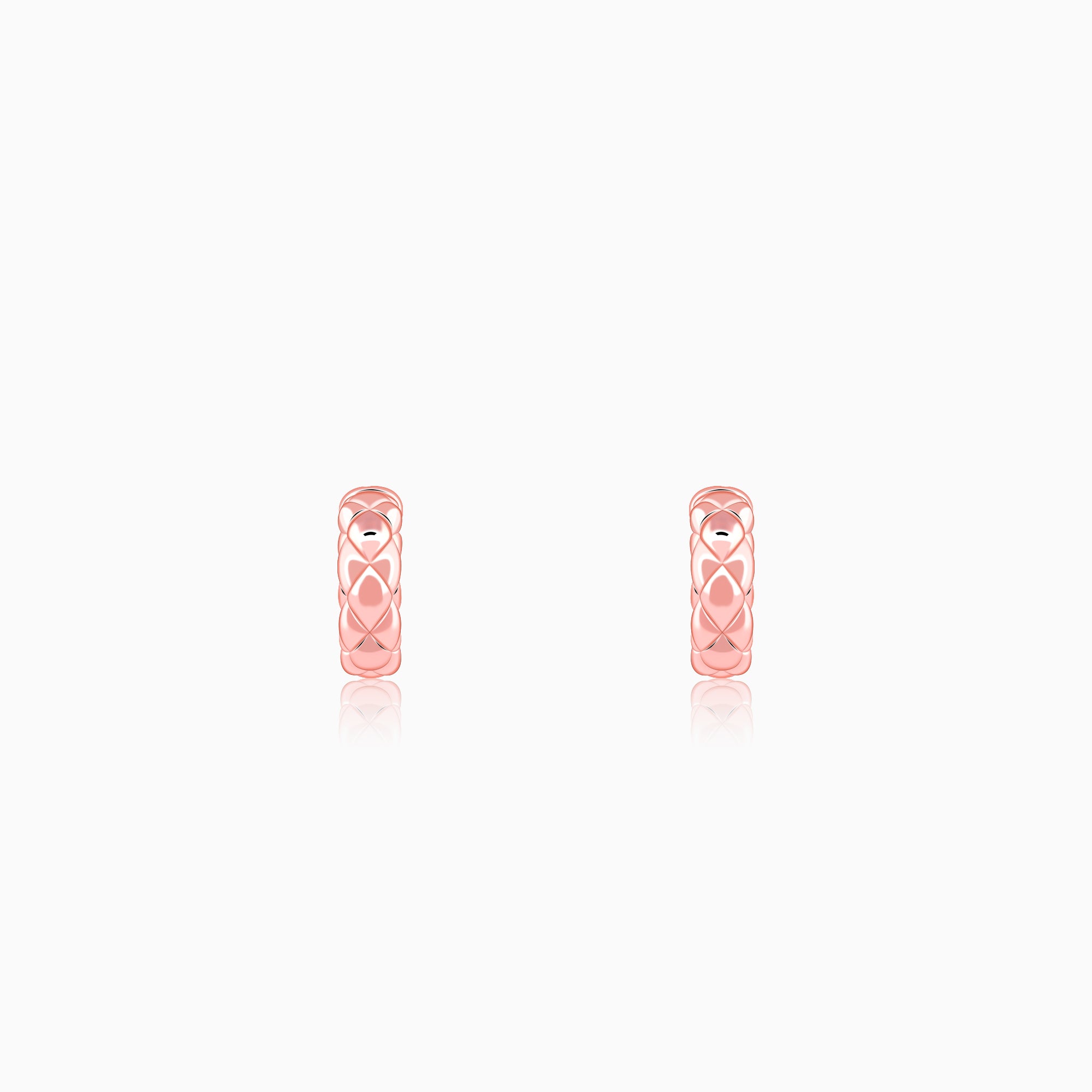 Rose Gold Chequred J Stud Earrings – GIVA