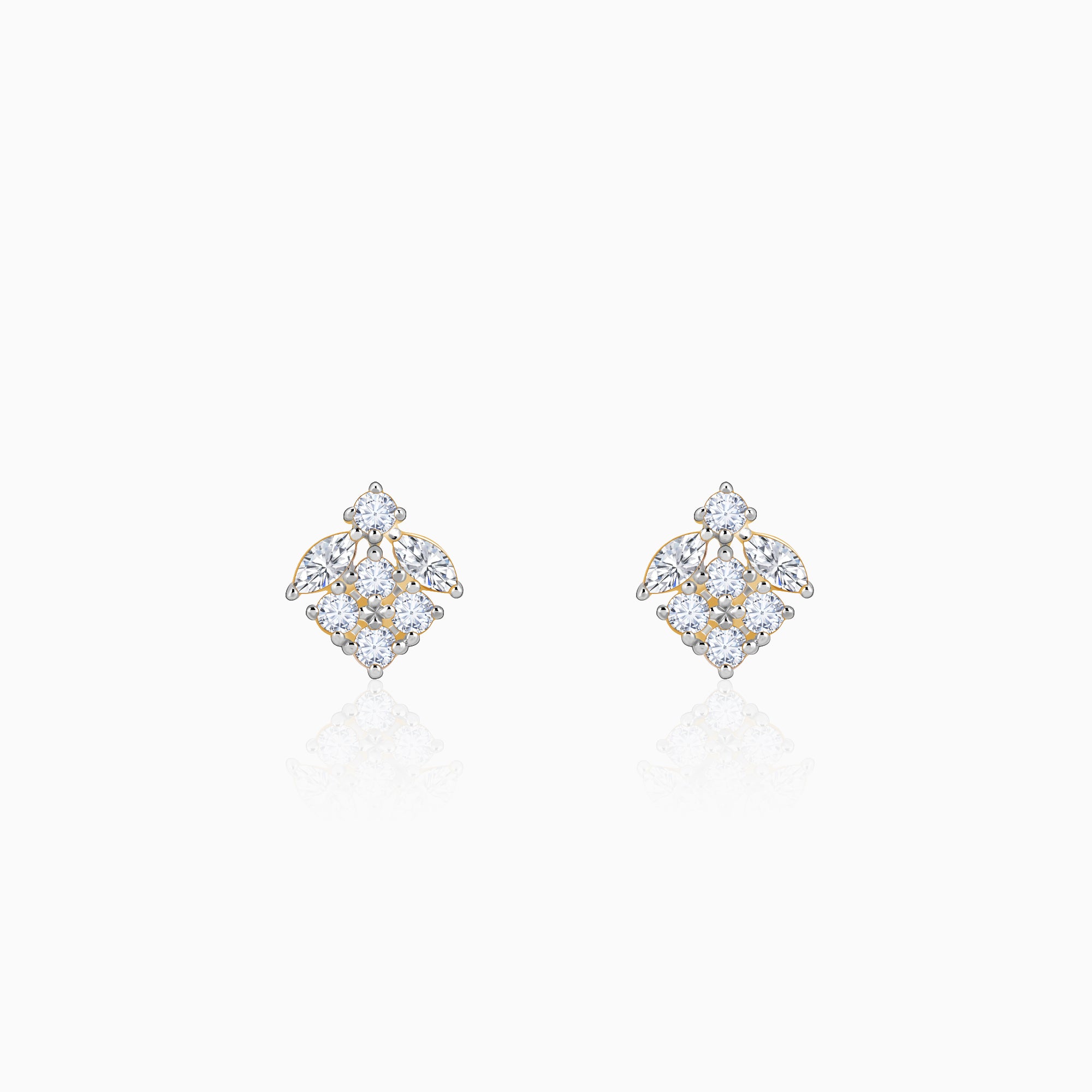 Buy Gold Buti Diamond Earrings Online | Pure Gold Jewellery – Heer by GIVA