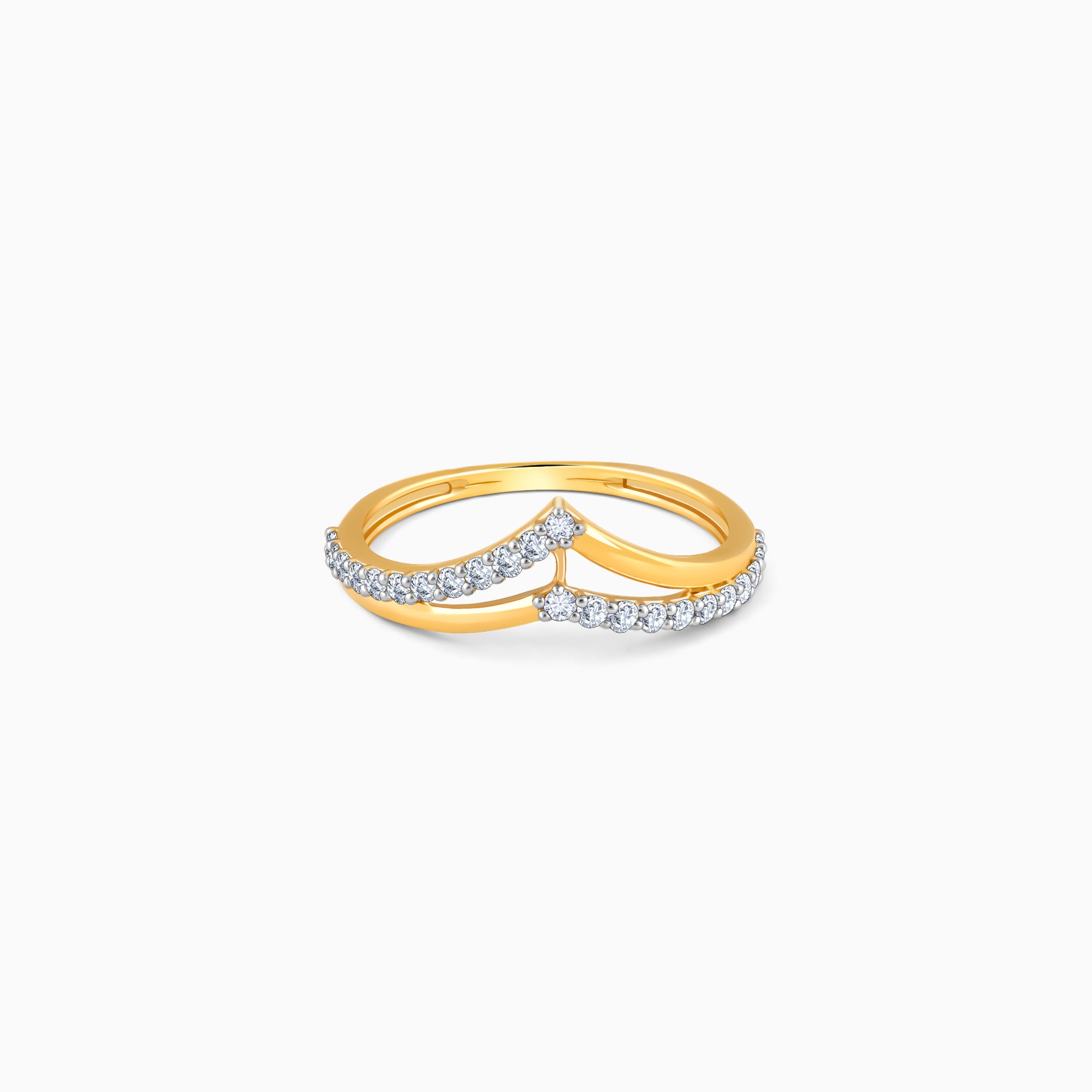 Gold Vividia Diamond Ring – Heer by GIVA