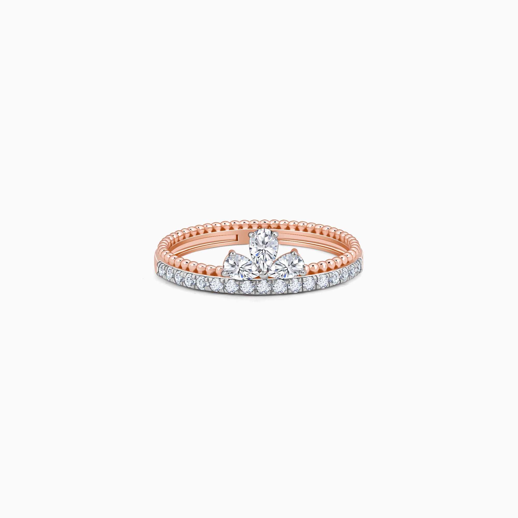 Buy Rose Gold Glam Diamond Ring Online | Trendy Pure Rose Gold ...