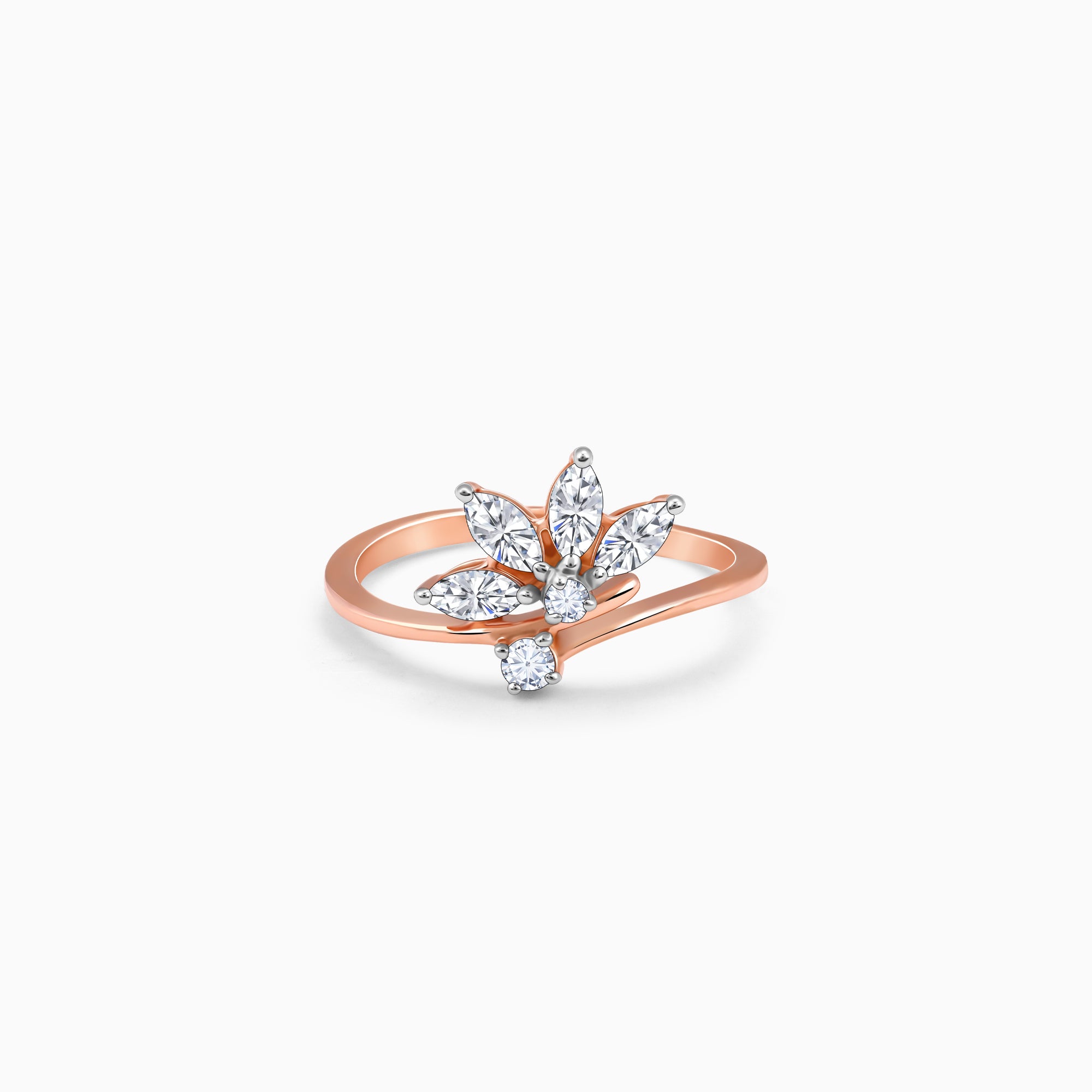 Buy trendy Rose Gold Floral Glam Diamond Ring online | Rose Gold ...