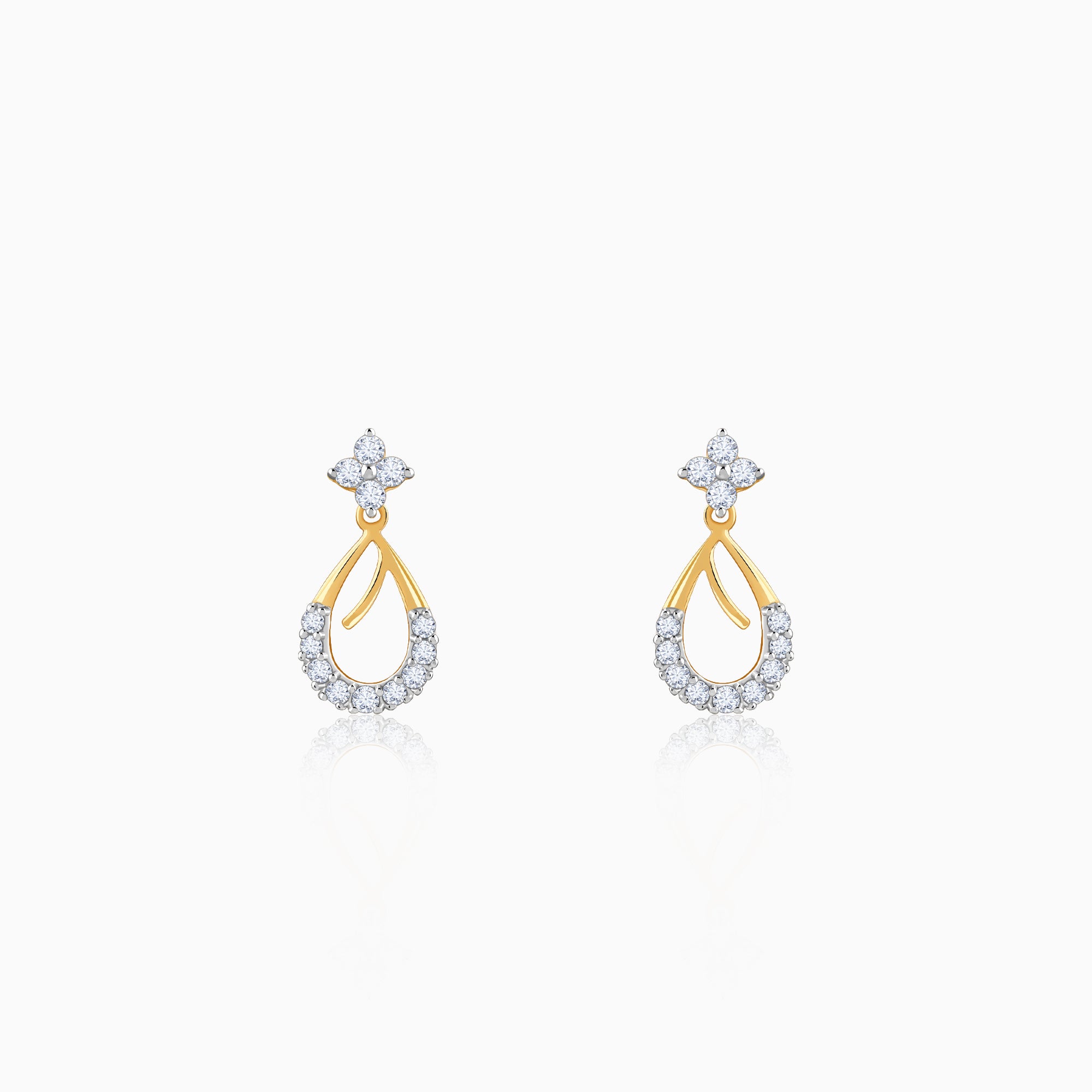 Gold Raindrop Lab Grown Diamond Earrings – Heer by GIVA