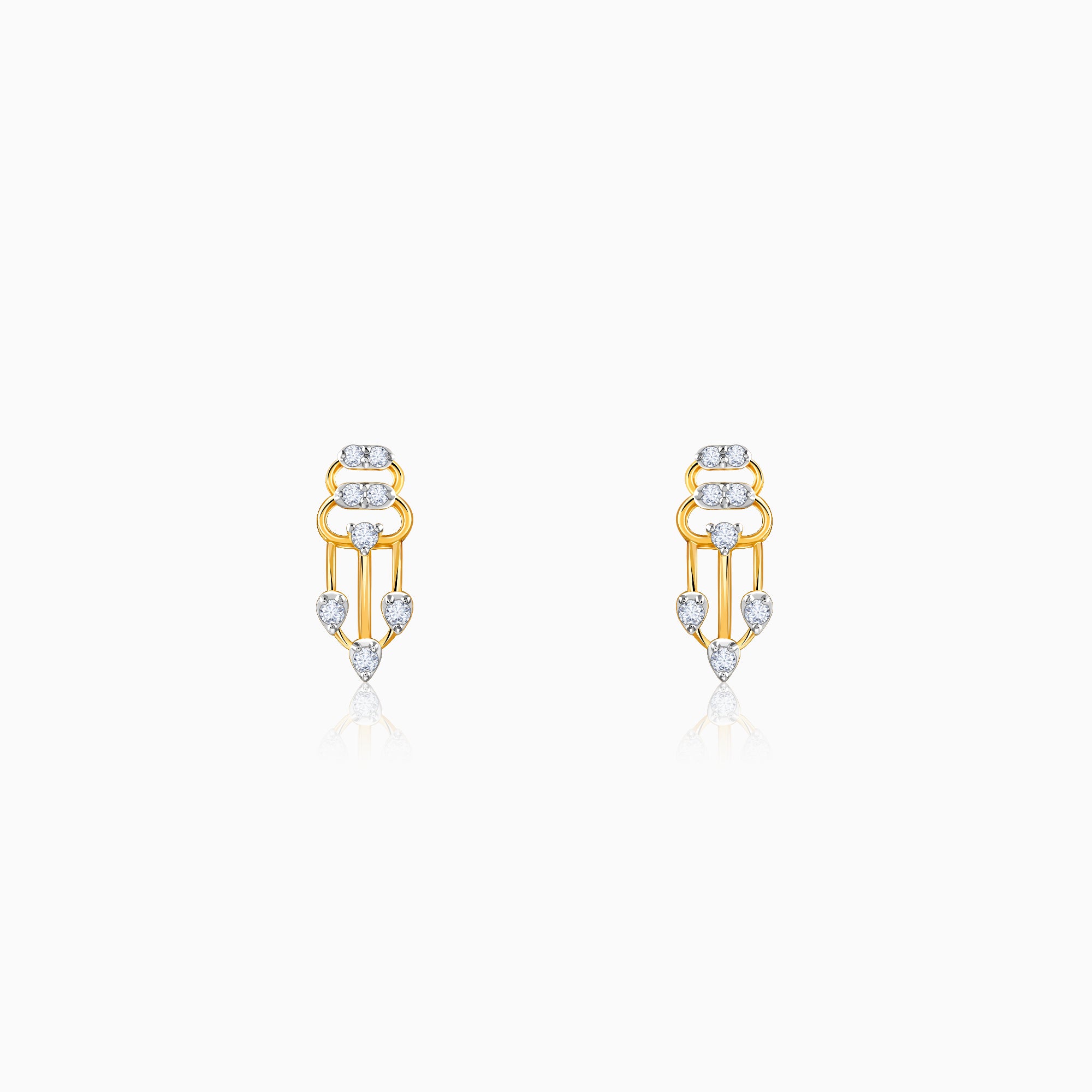 Gold Spark Rush Lab Grown Diamond Earrings – Heer by GIVA