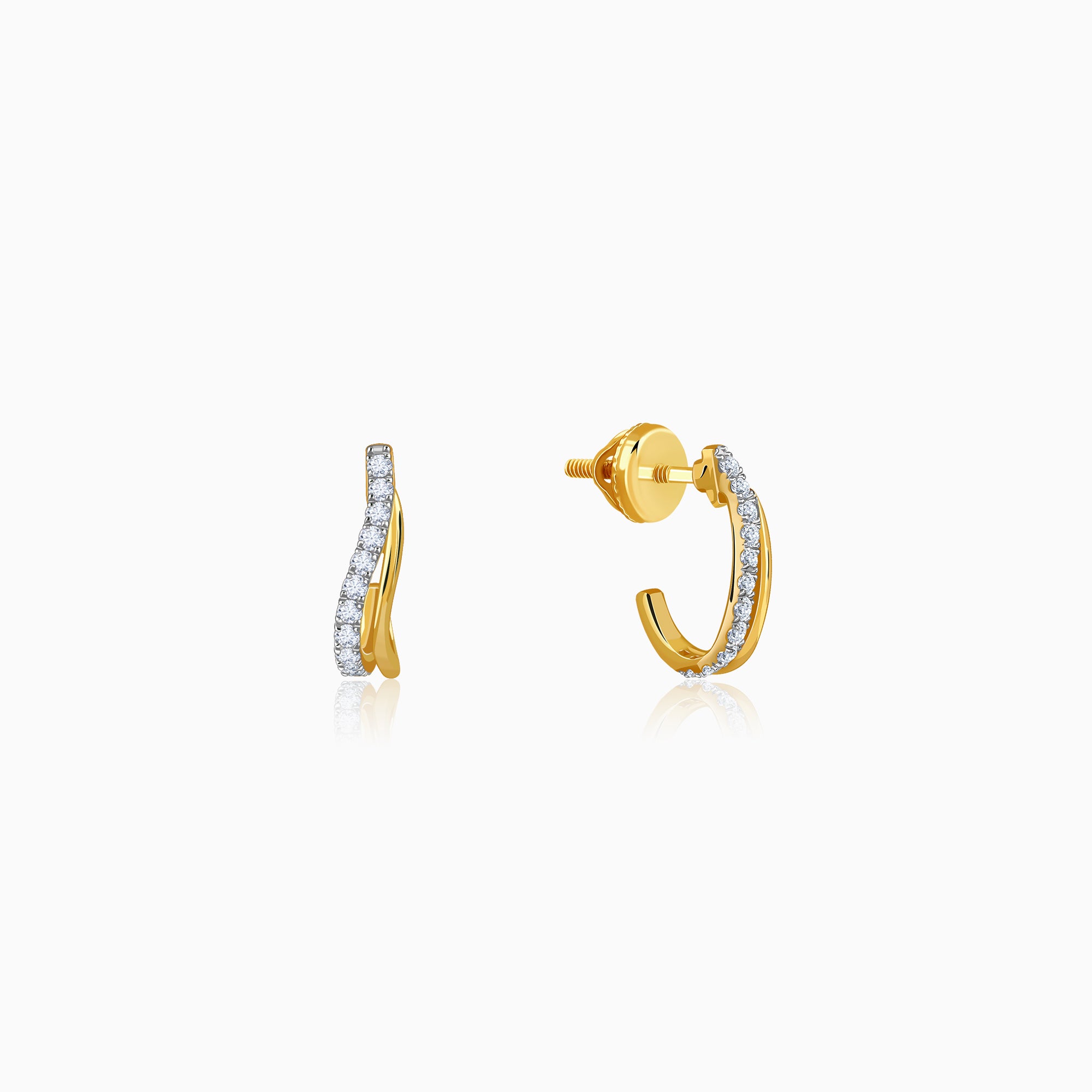 Gold Aurelia Swirl Lab Grown Diamond Earrings – Heer by GIVA