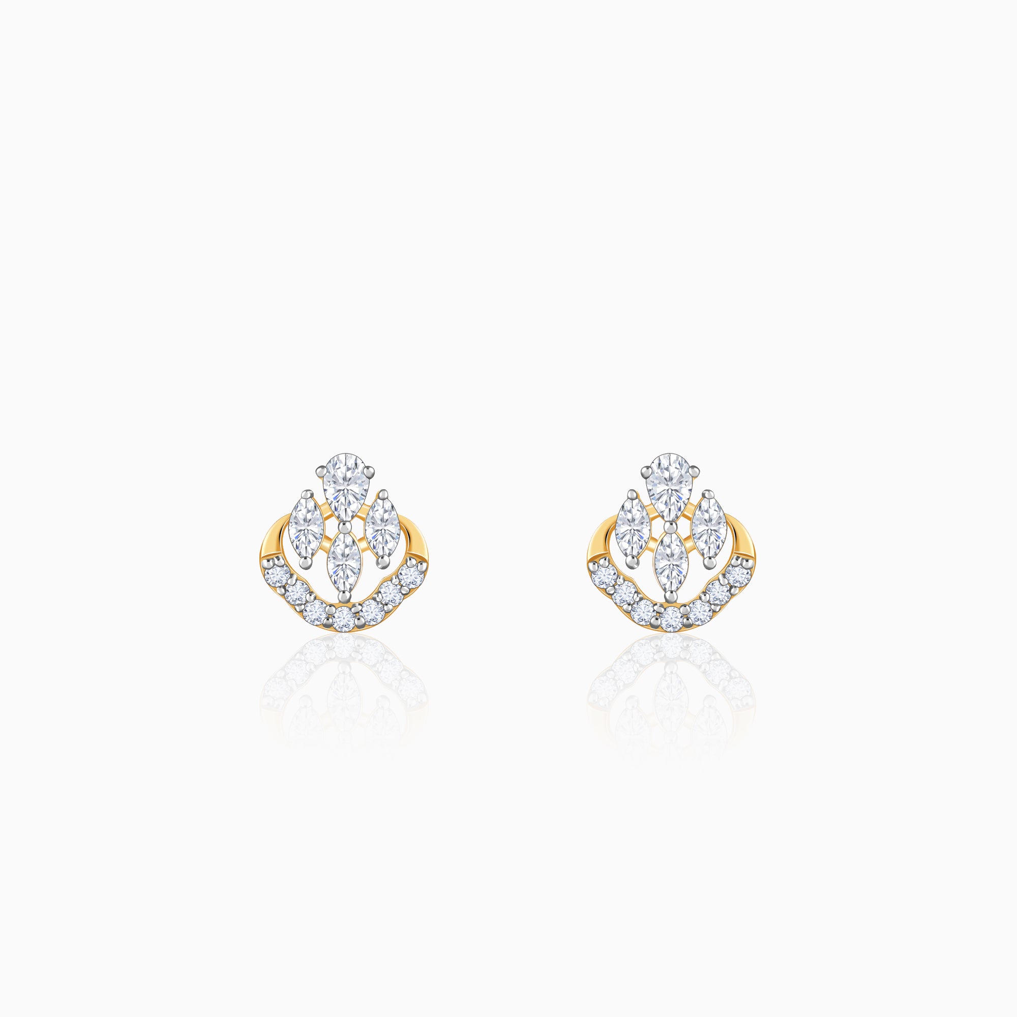 Gold Celeste Swirl Lab Grown Diamond Earrings – Heer by GIVA