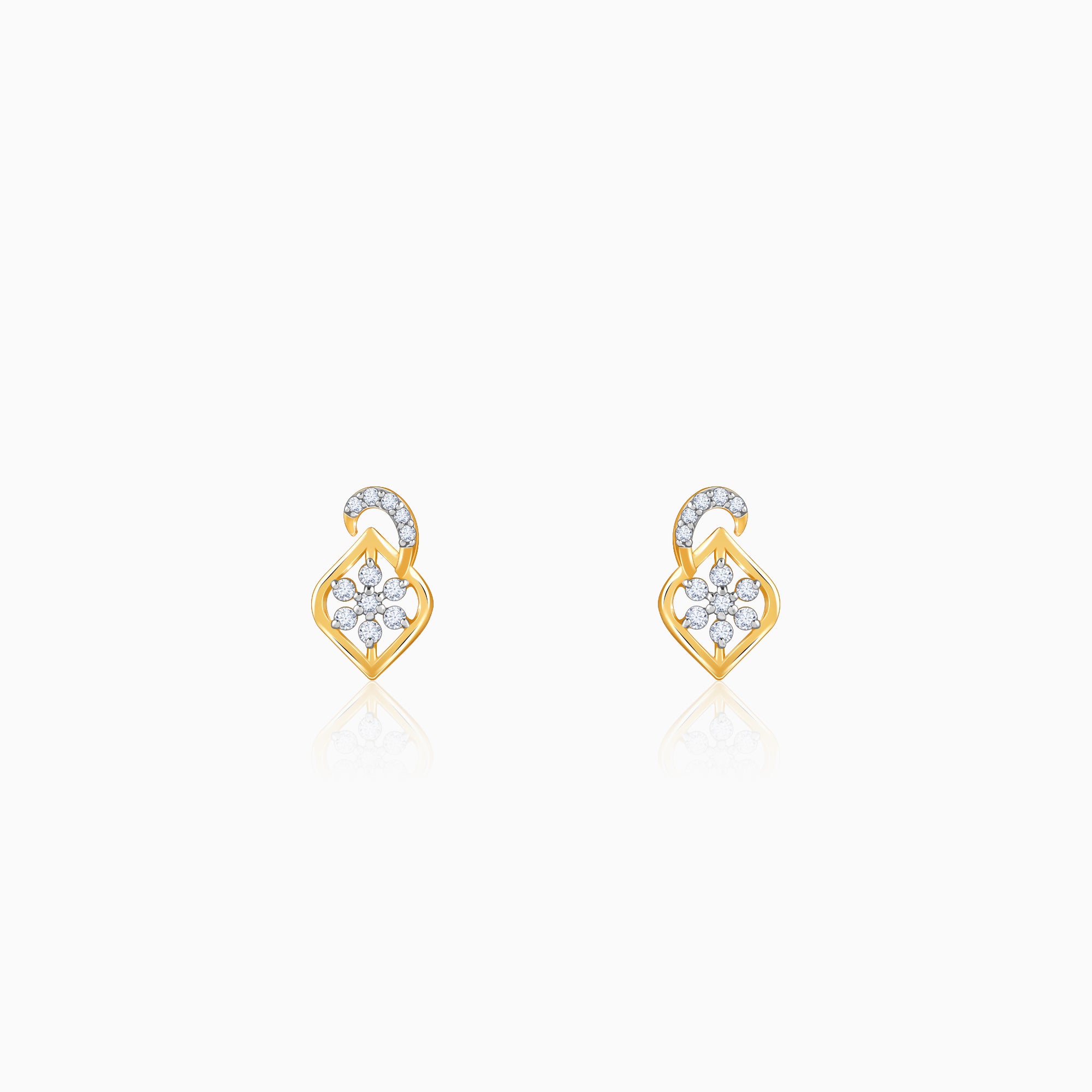 Gold Frostshell Lab Grown Diamond Earrings – Heer by GIVA