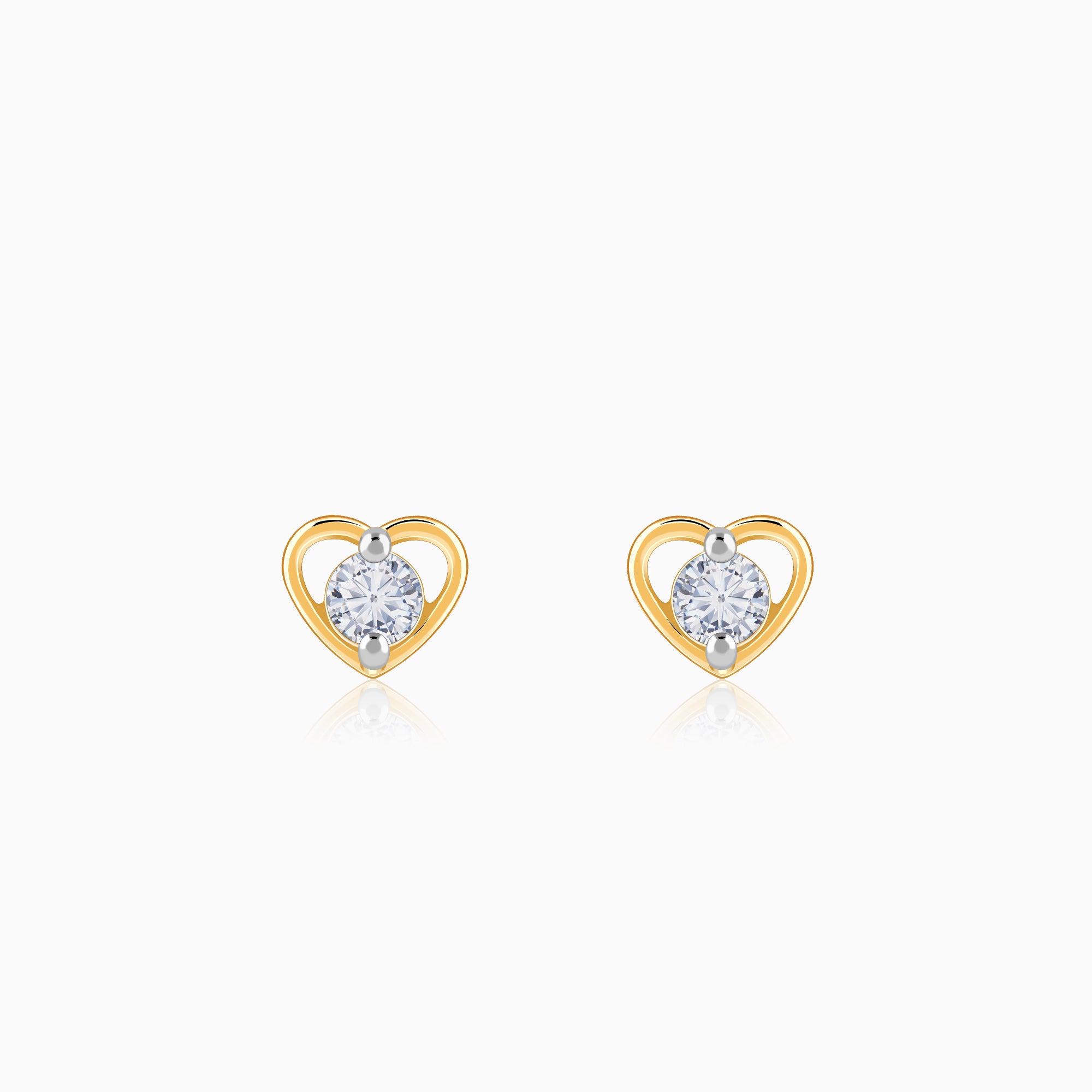 Gold Minnie Heart Lab Grown Diamond Earrings – Heer by GIVA