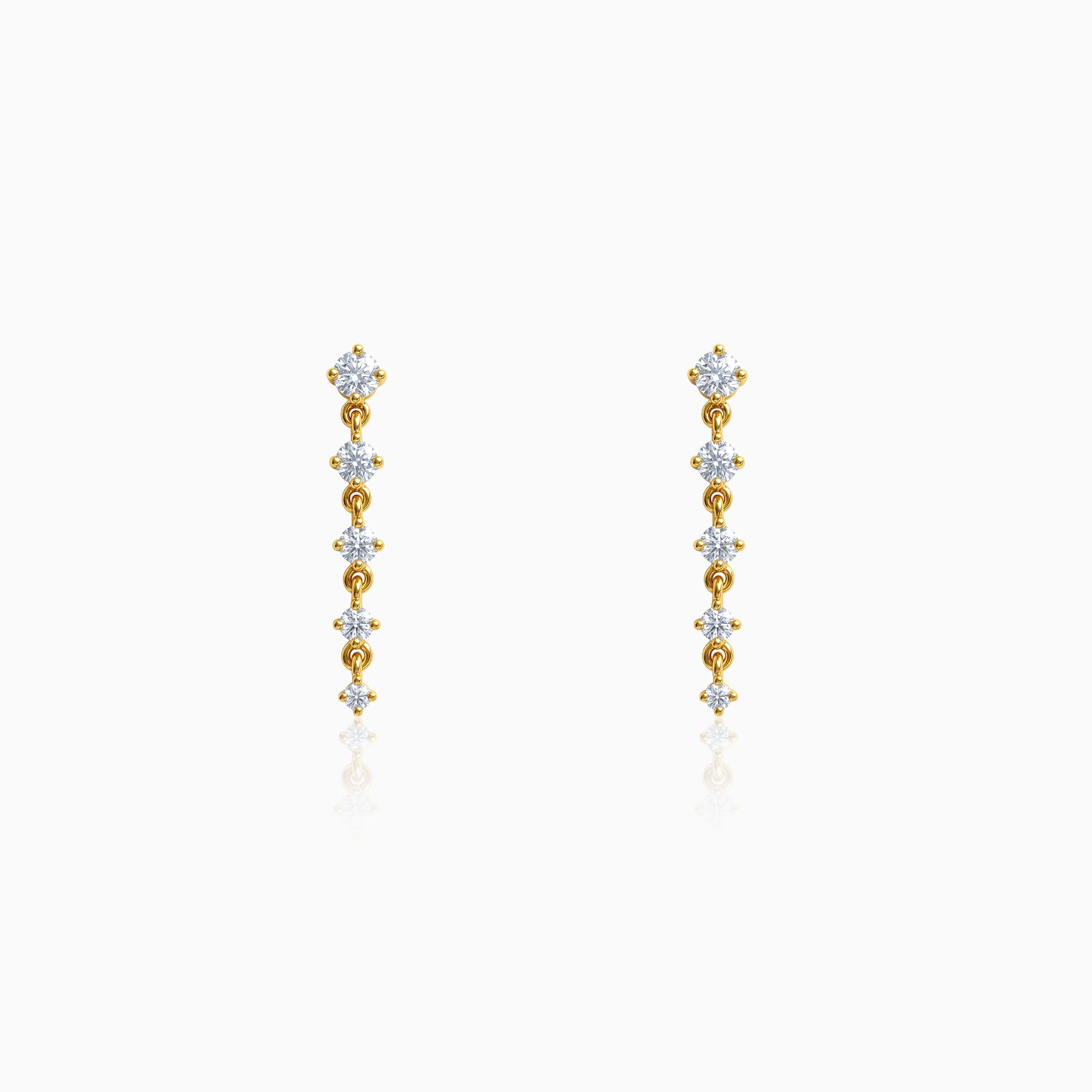 Gold Falling Light Lab Grown Diamond Earrings – Heer by GIVA