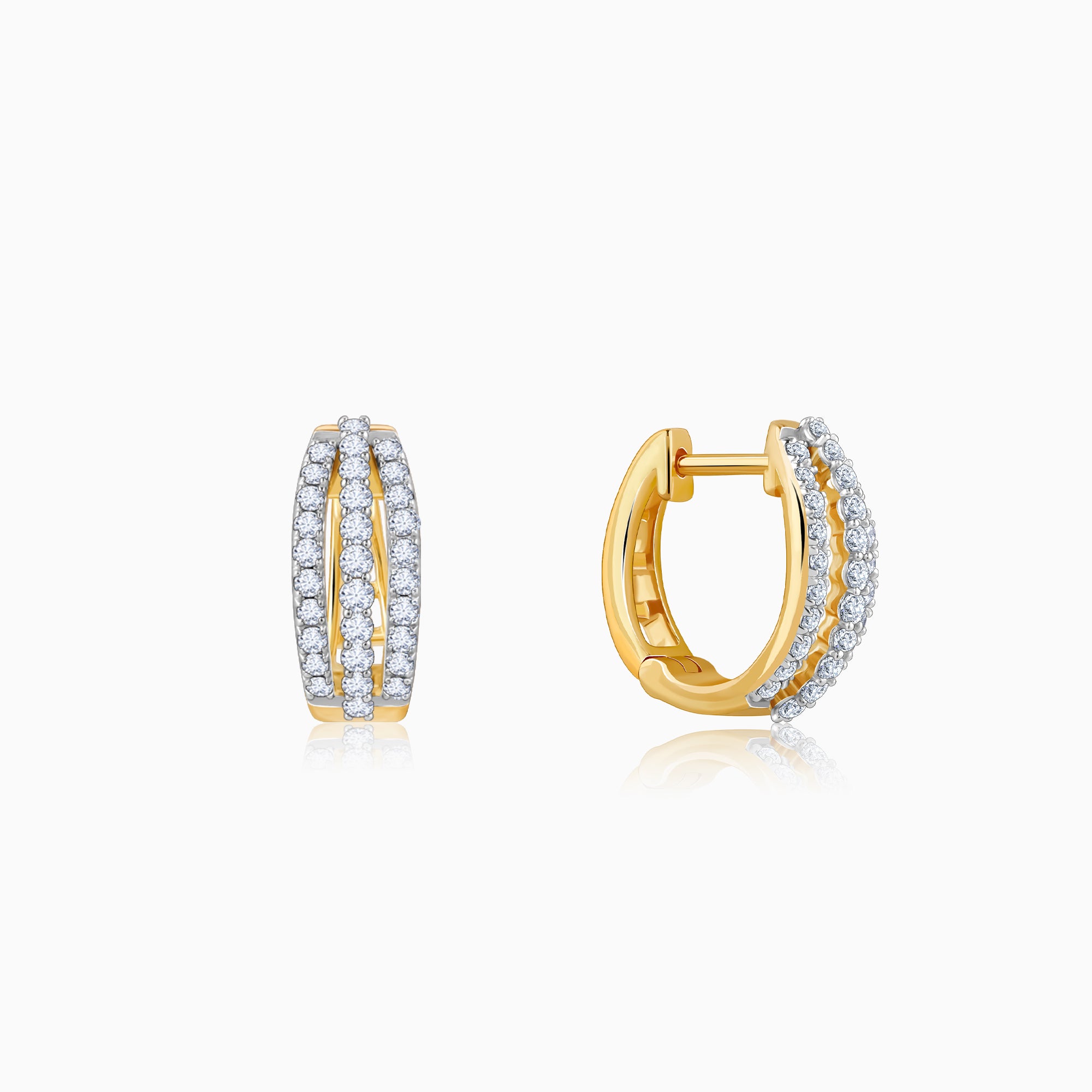 get Gold Twirl in Style Diamond Hoops Online | GIVA Jewellery – Heer by ...