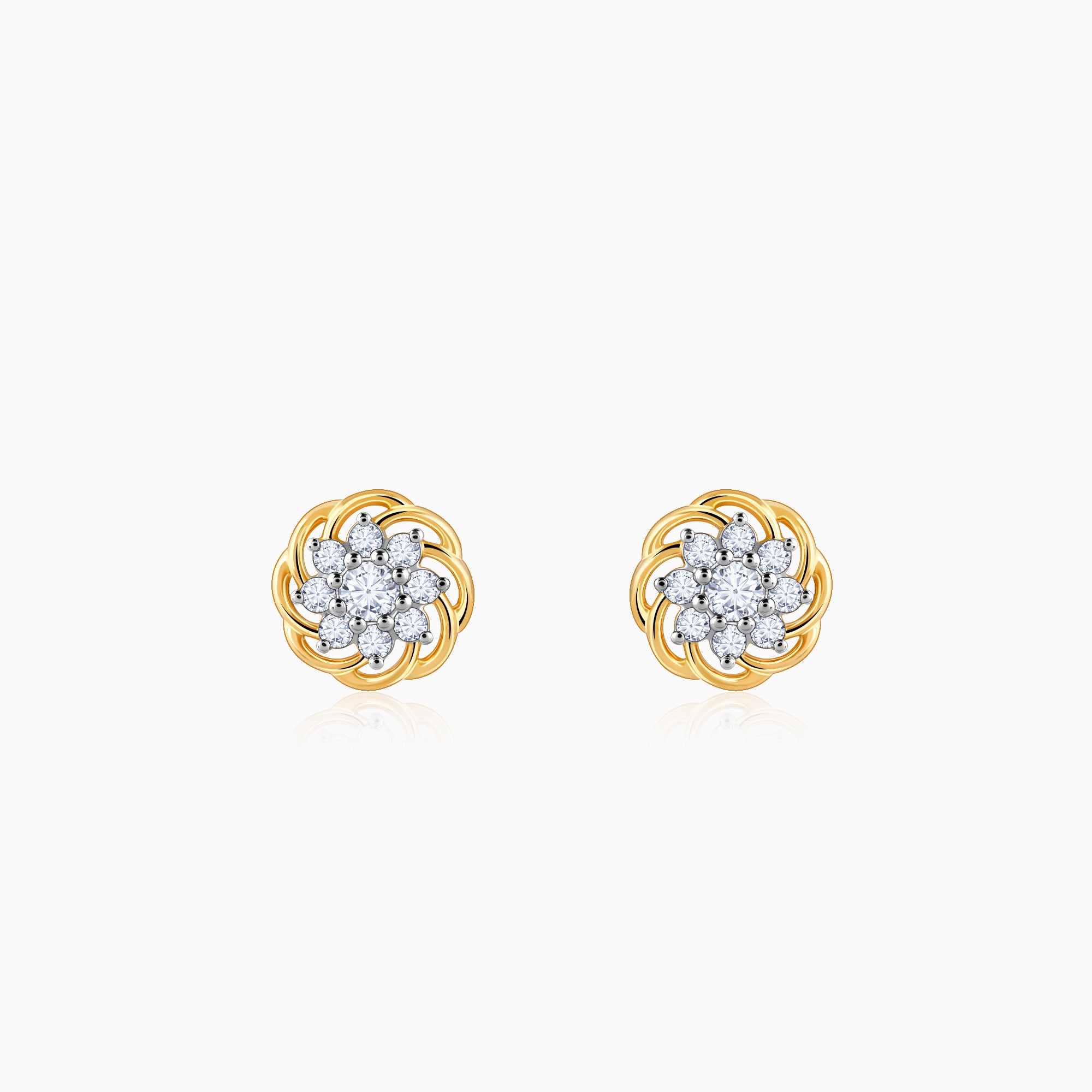 Purchase Gold Blooming Beauty Solitaire Diamond Earrings Online | GIVA ...