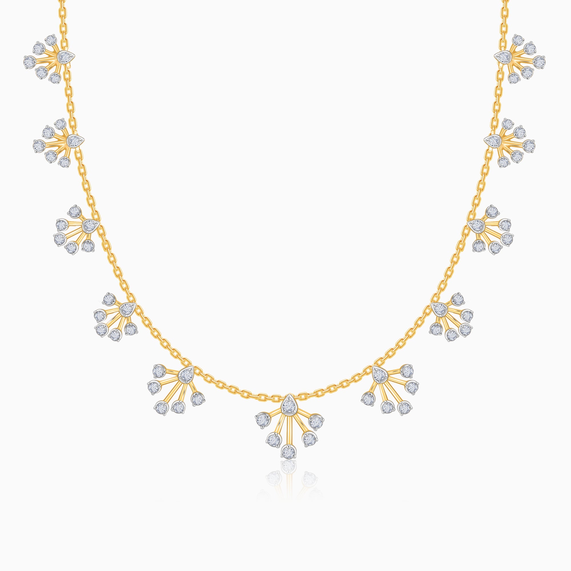 Gold Solar Bloom Lab Grown Diamond Necklace – Heer by GIVA