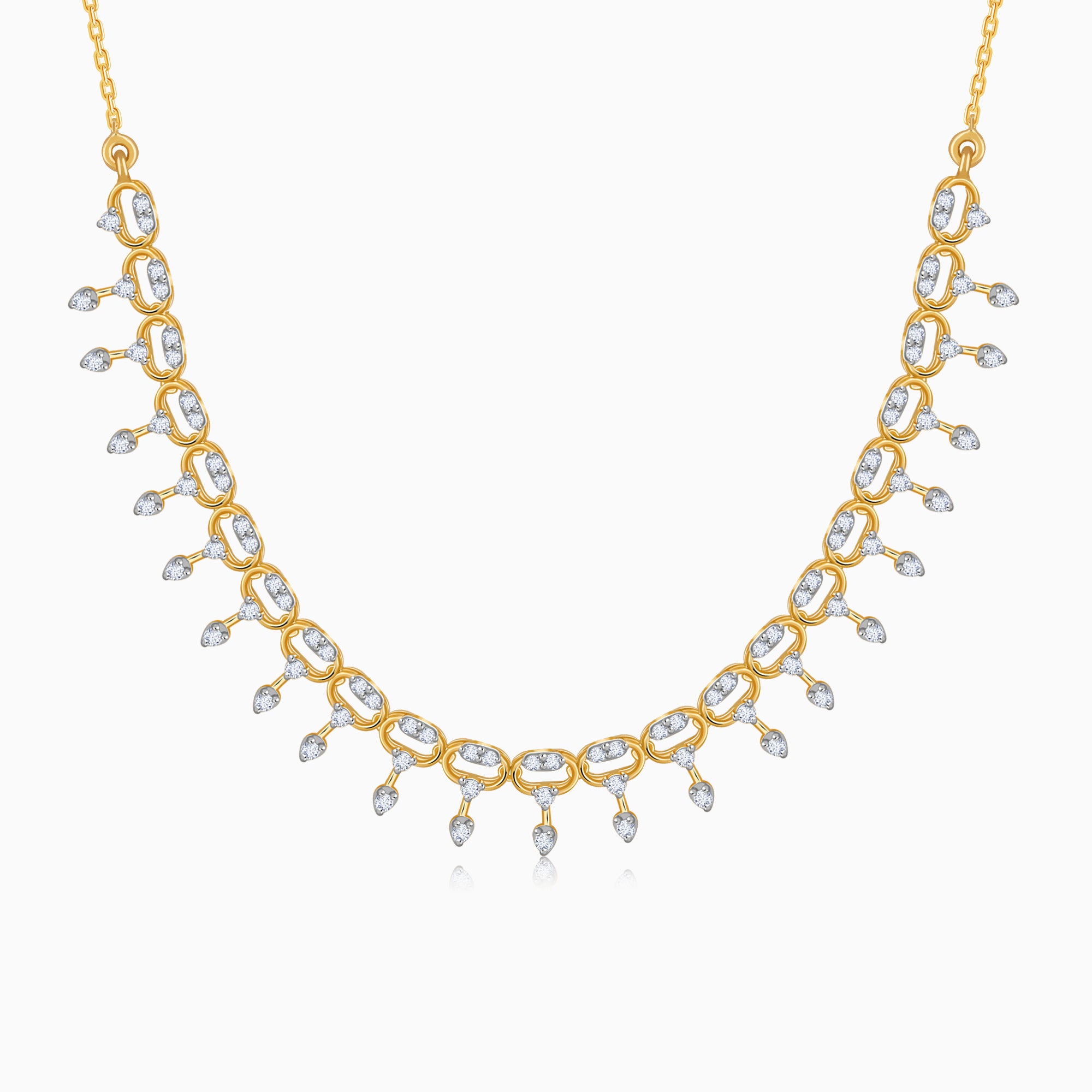 Gold Aurora Lab Grown Diamond Necklace – Heer by GIVA