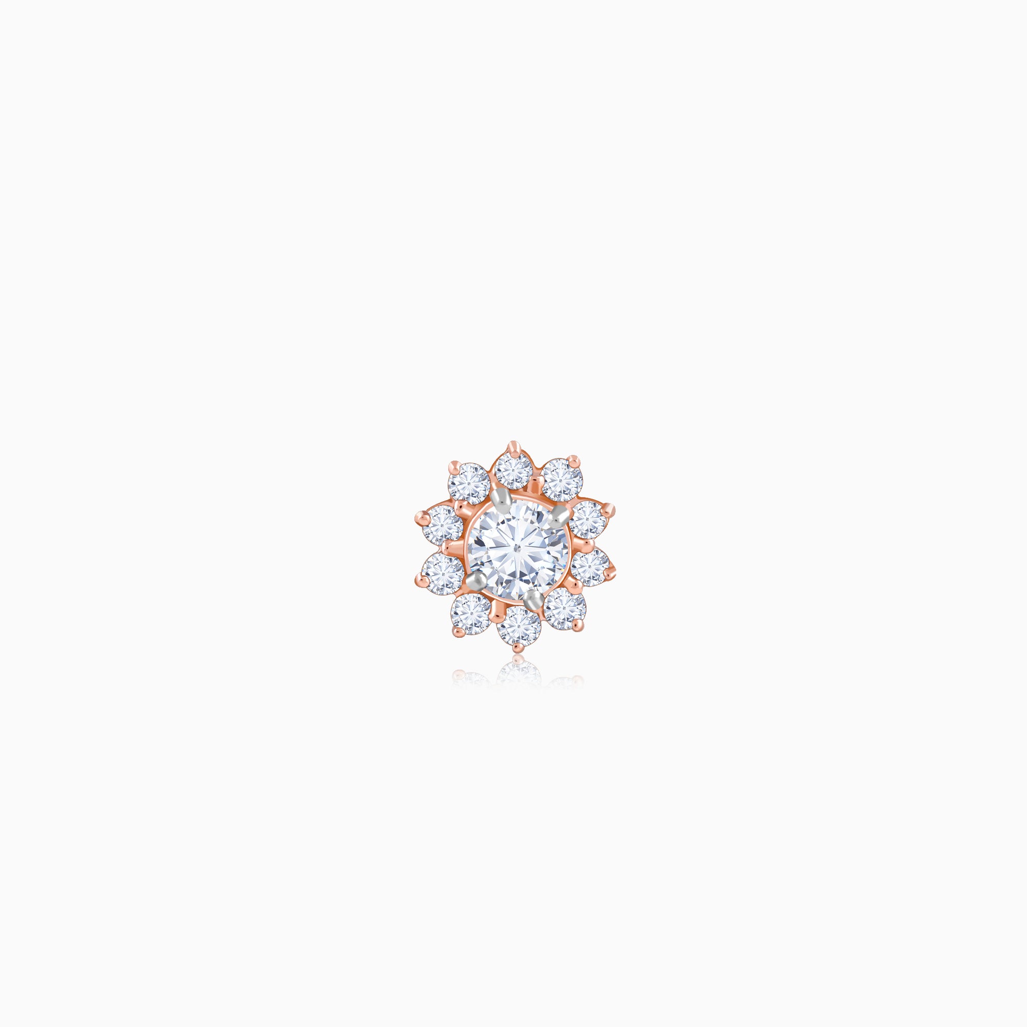 Rose Gold Sunstar Lab Grown Diamond Nose Pin – Heer by GIVA
