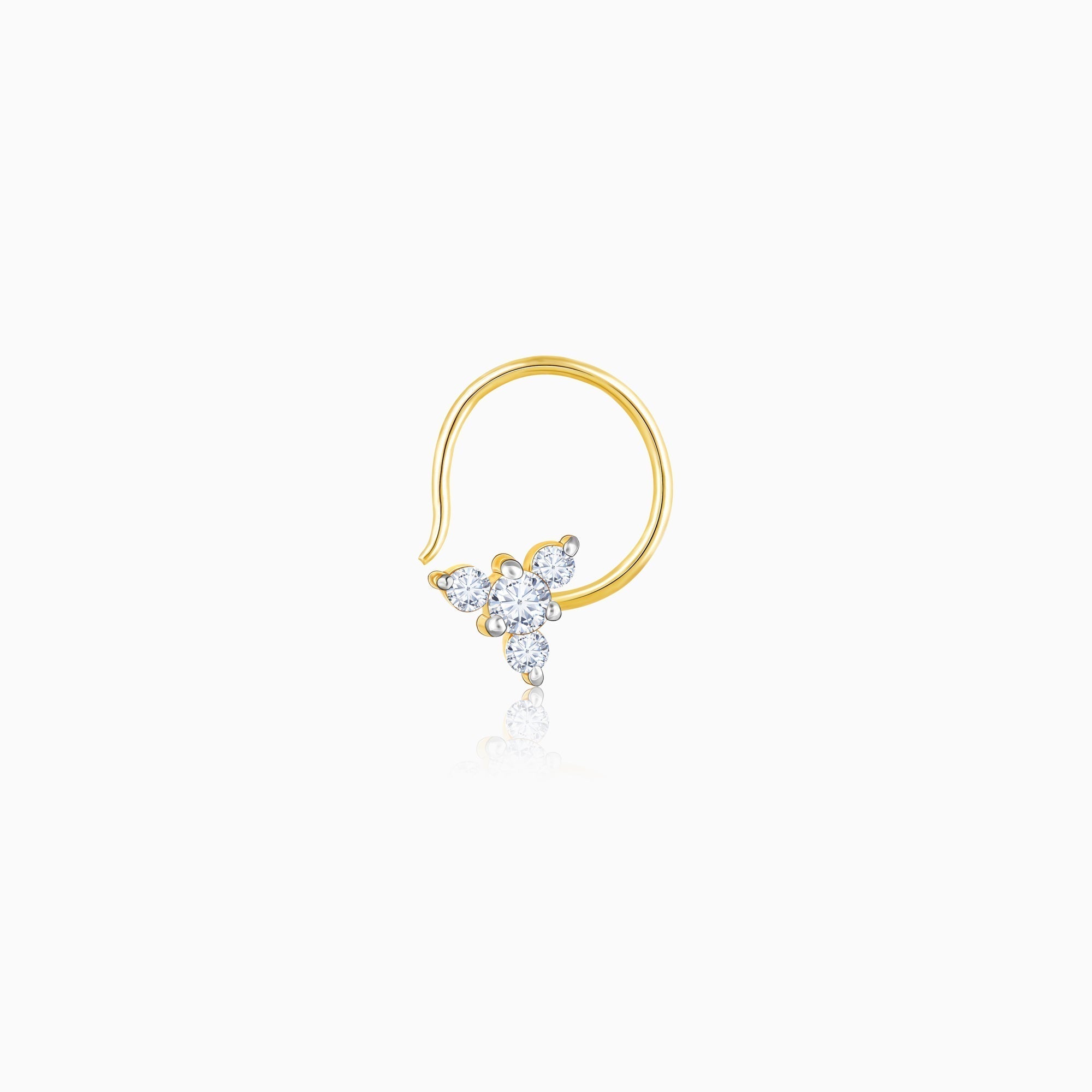 Gold Exuberant Glow Diamond Nose Pin – GIVA Jewellery