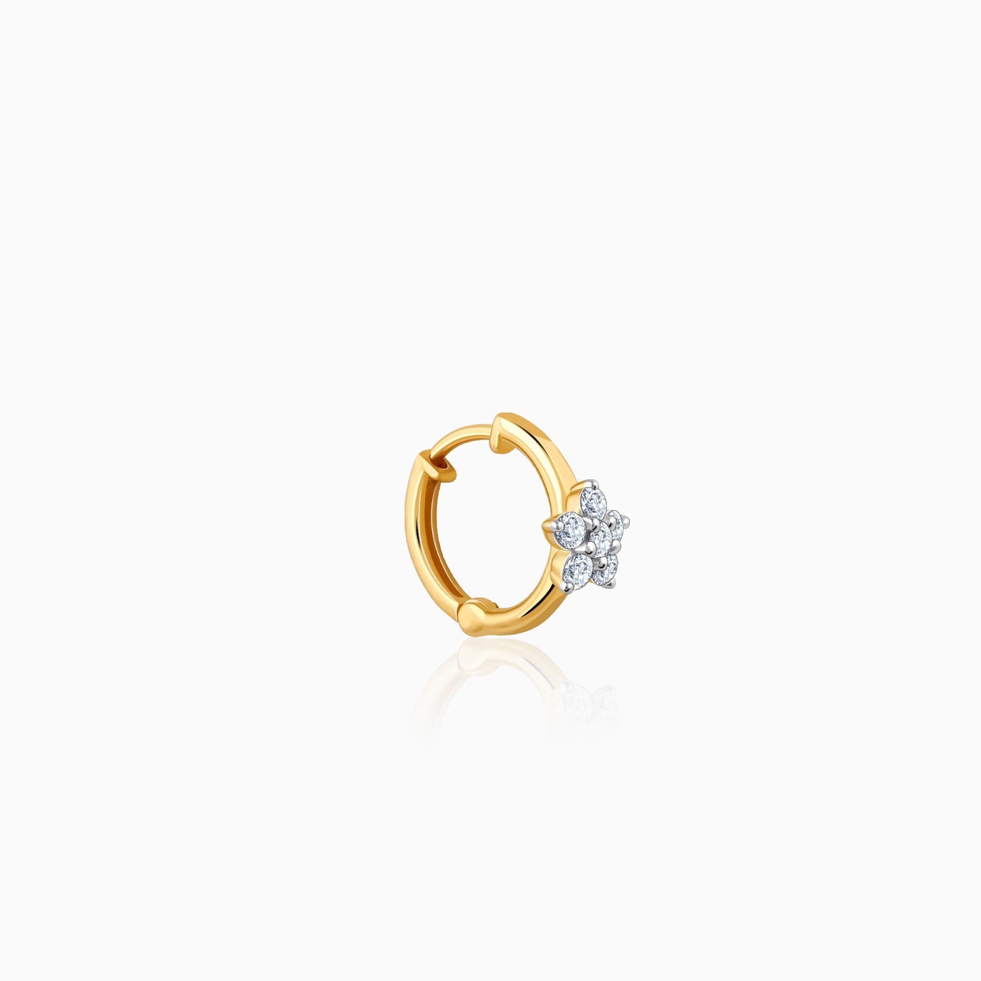 Gold Petalo Diamond Nose Ring – Heer by GIVA