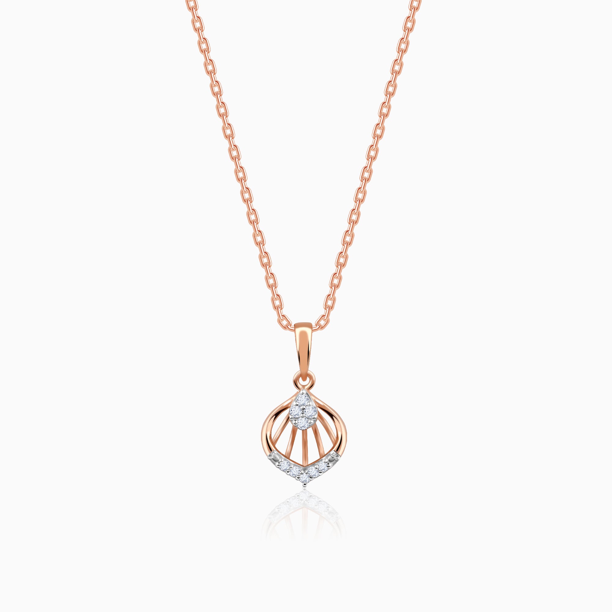 Buy Rose Gold Cocoon Lab Diamond Pendant at Best Price – Heer by GIVA