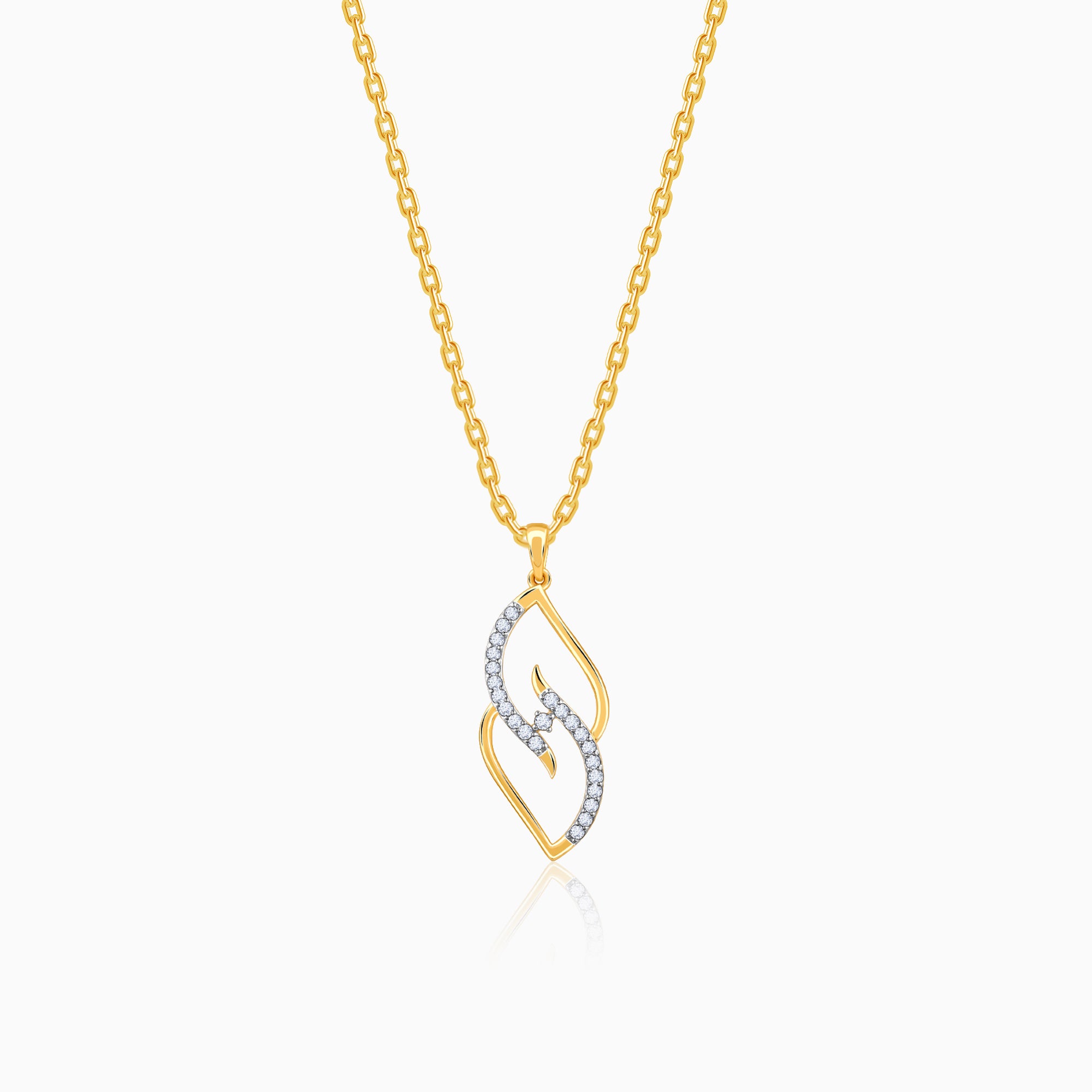 Gold Eternal Spark Diamond Pendant – Heer by GIVA
