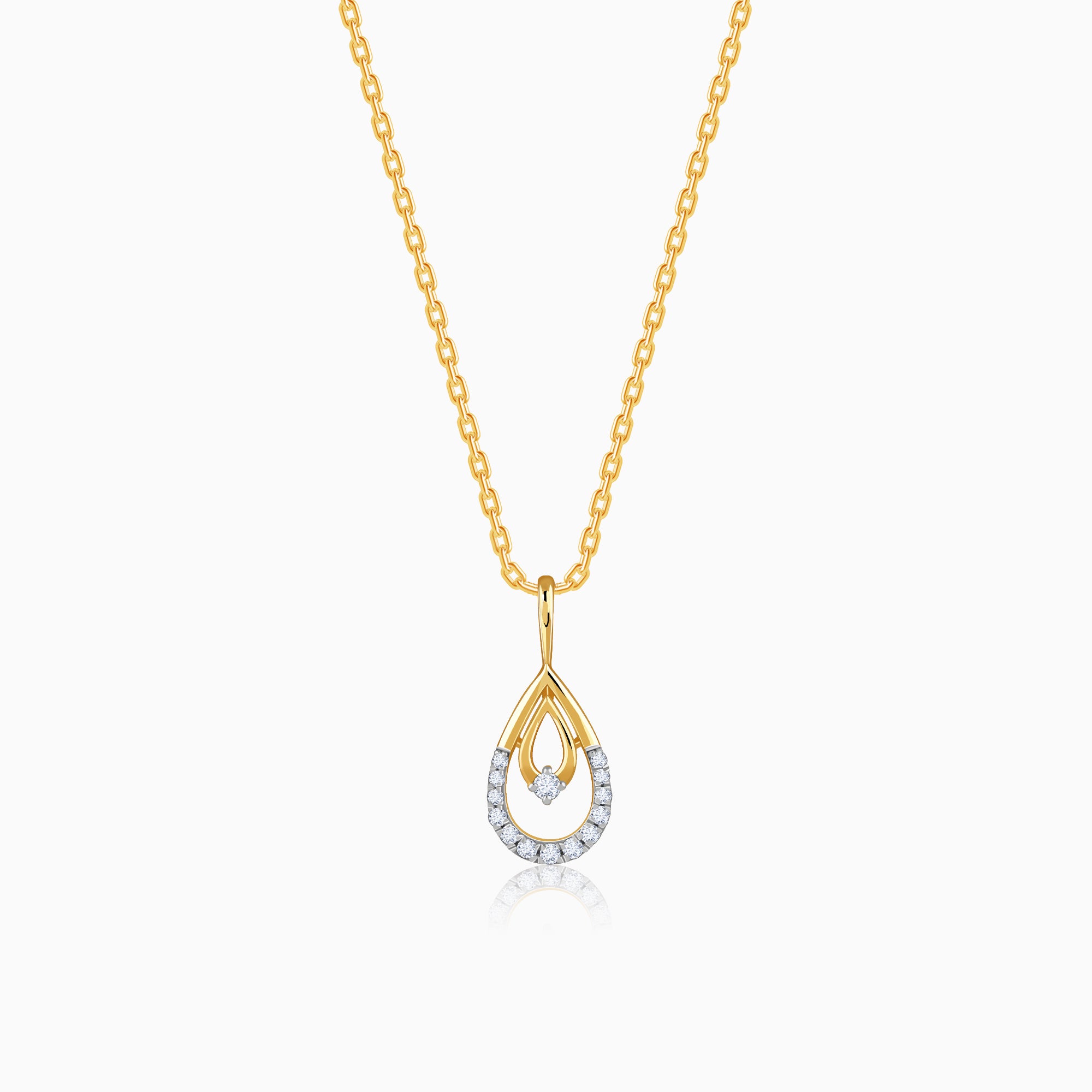 Gold Celeste Tear Lab grown Diamond Pendant – Heer by GIVA