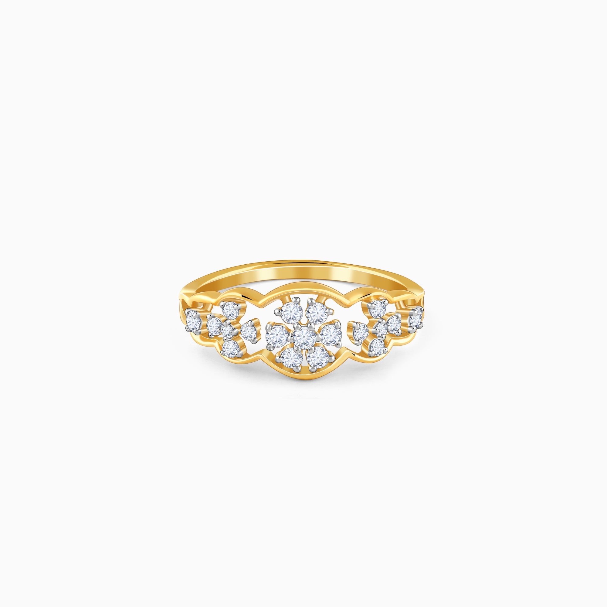Gold Bloom Lab Grown Diamond Ring – Heer by GIVA