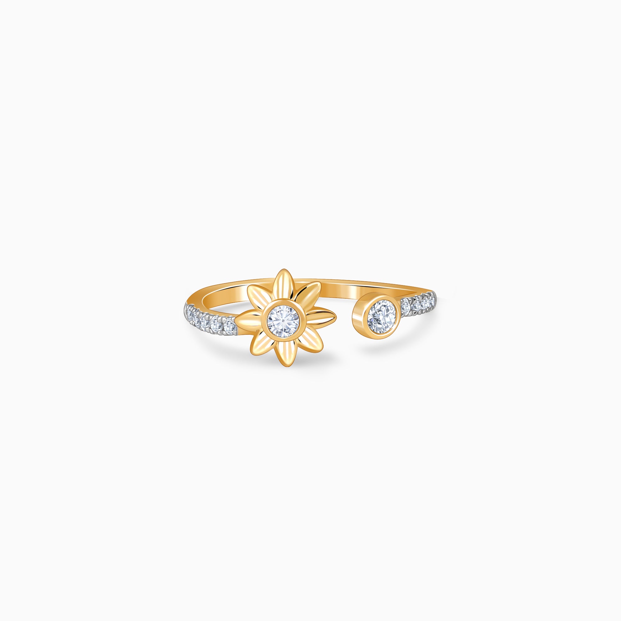 Gold Bloom Glow Lab Grown Diamond Ring – Heer by GIVA