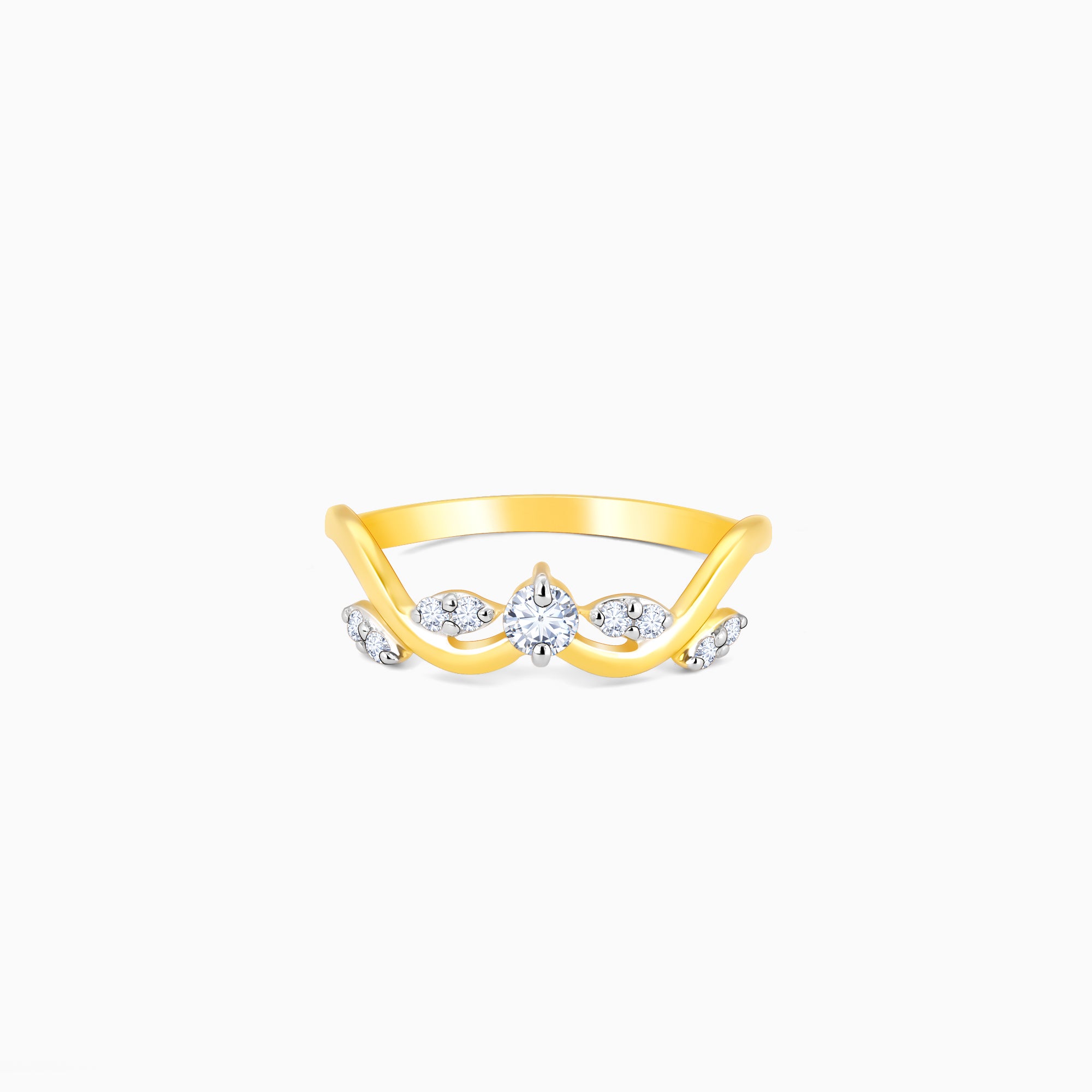 Buy Gold Whimsical Swirl Lab Diamond Ring at Best Price – Heer by GIVA
