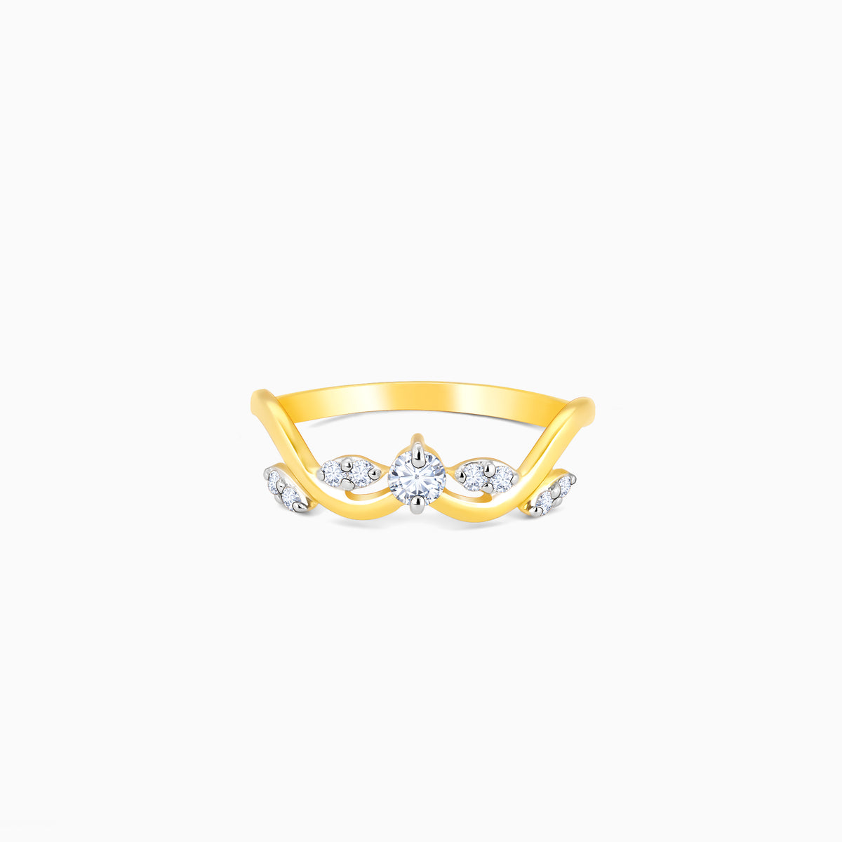 Buy Gold Whimsical Swirl Diamond Ring Online in India | GIVA