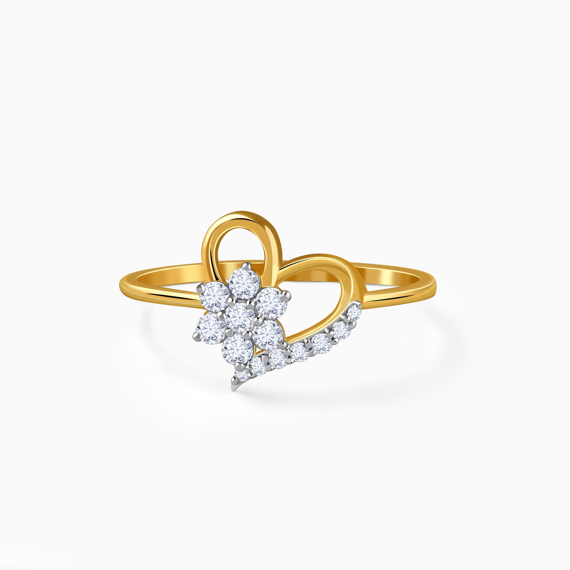 Gold Love Signal Lab Grown Diamond Ring – Heer by GIVA