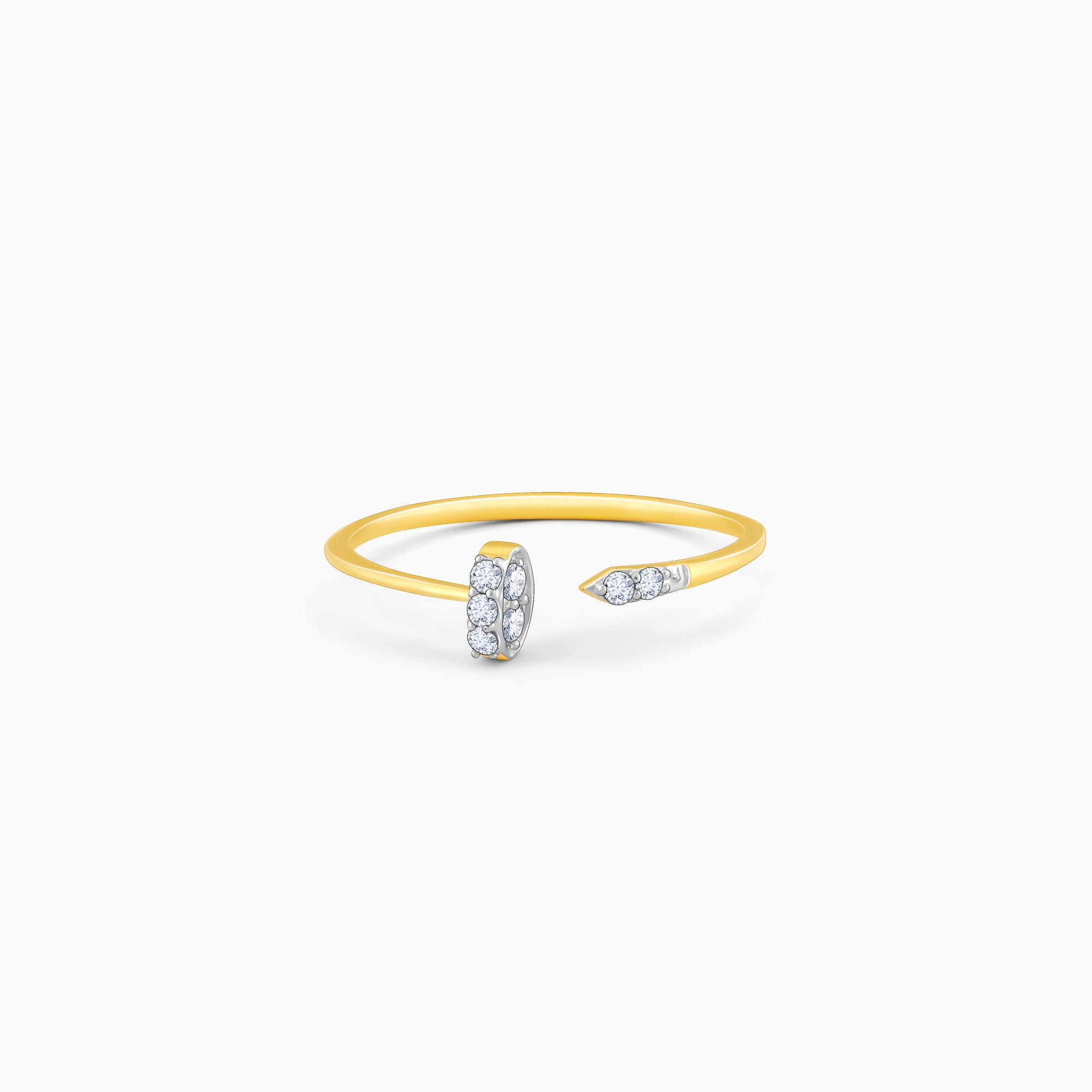 Lab grown diamond Ring| Gold Unity Diamond Ring – Heer by GIVA