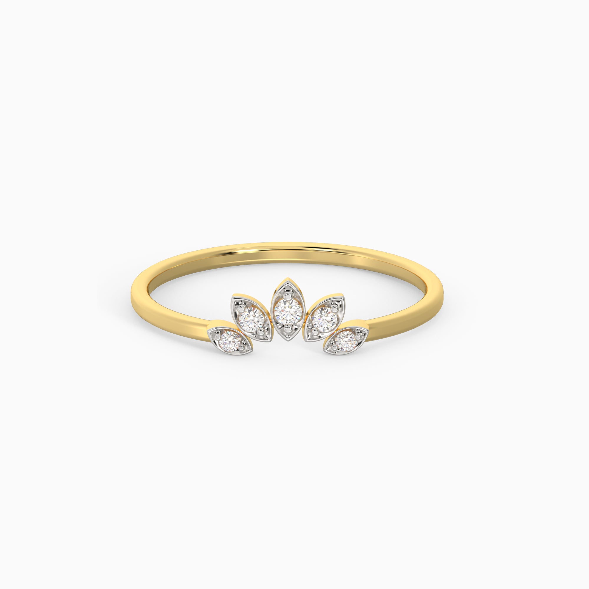 Lab grown diamond Ring| Gold Sundance Diamond Ring – Heer by GIVA