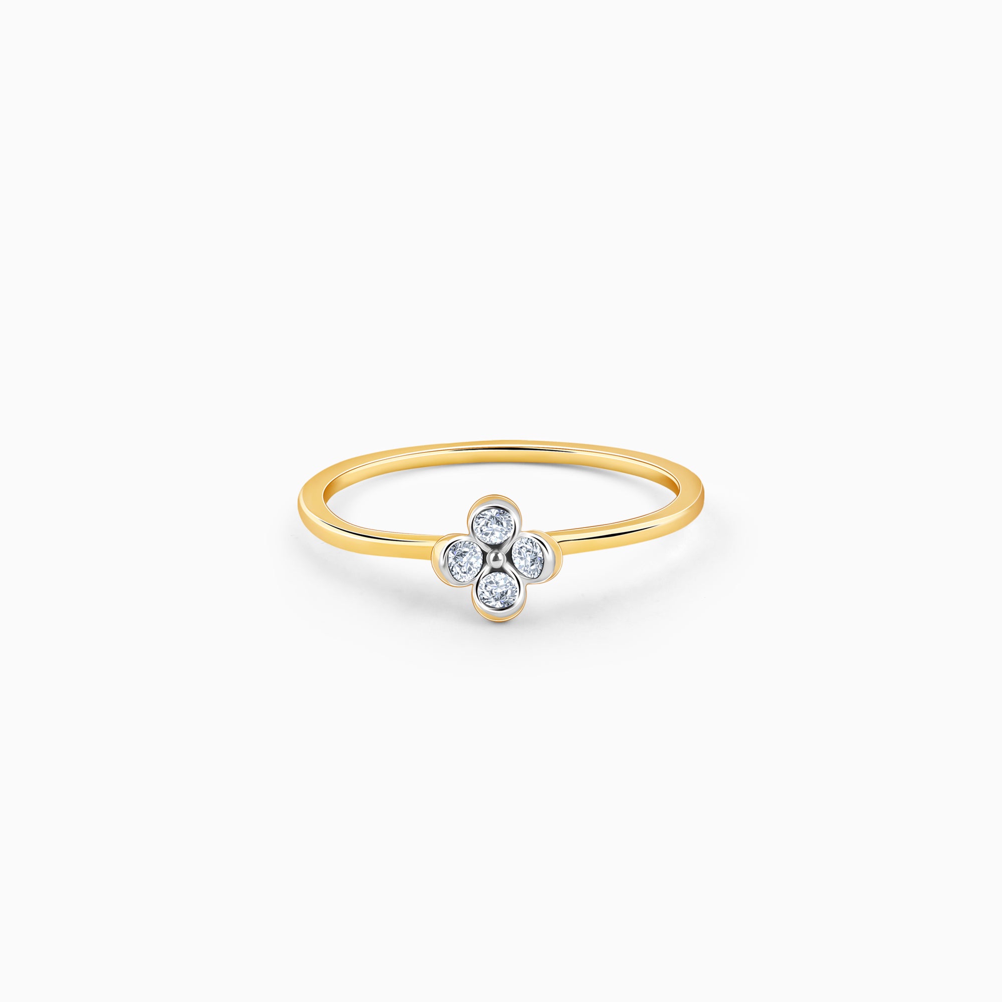 Lab grown diamond Ring| Gold Quadra Diamond Ring – GIVA Jewellery