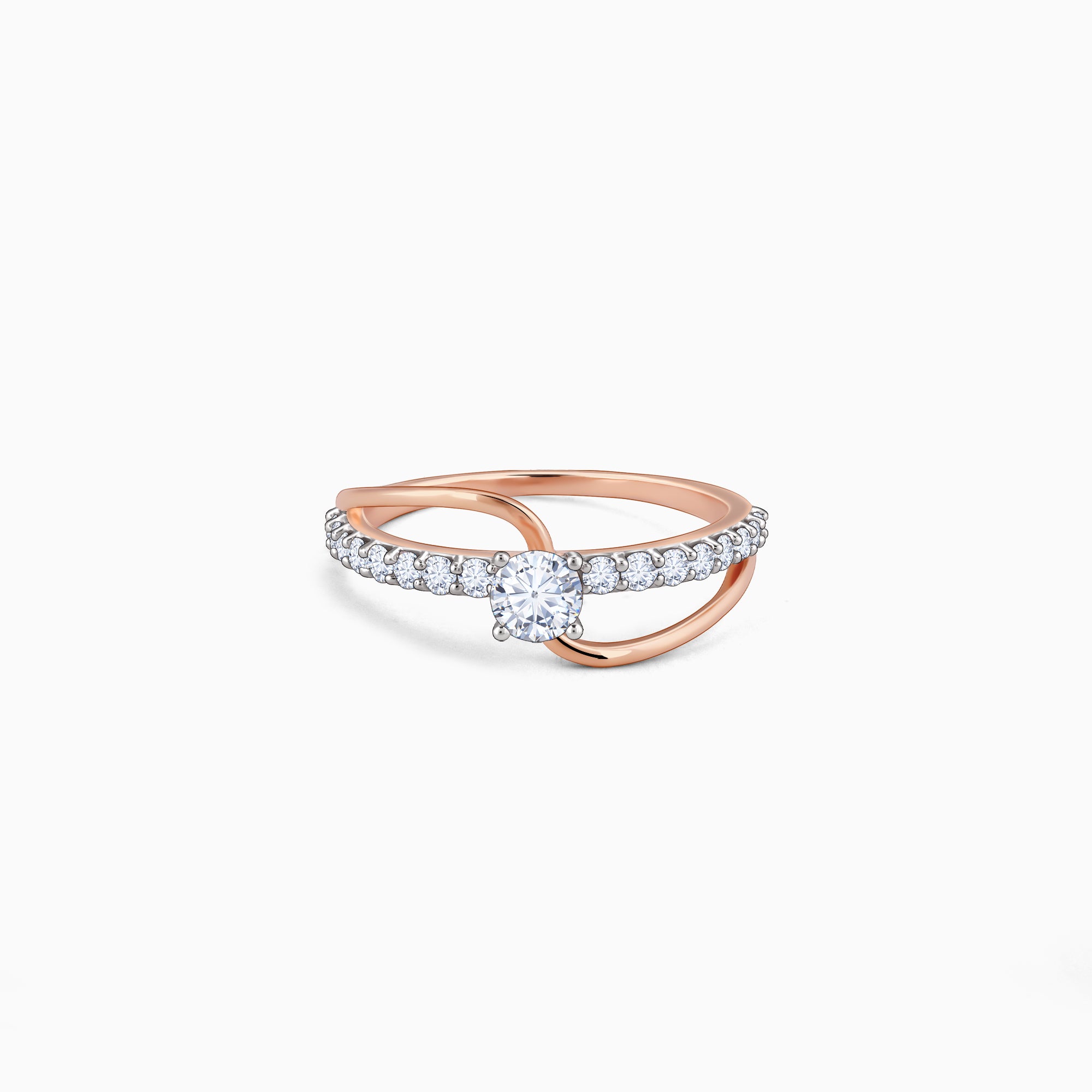 Rose Gold Gratifying Solitaire Diamond Ring – Heer by GIVA