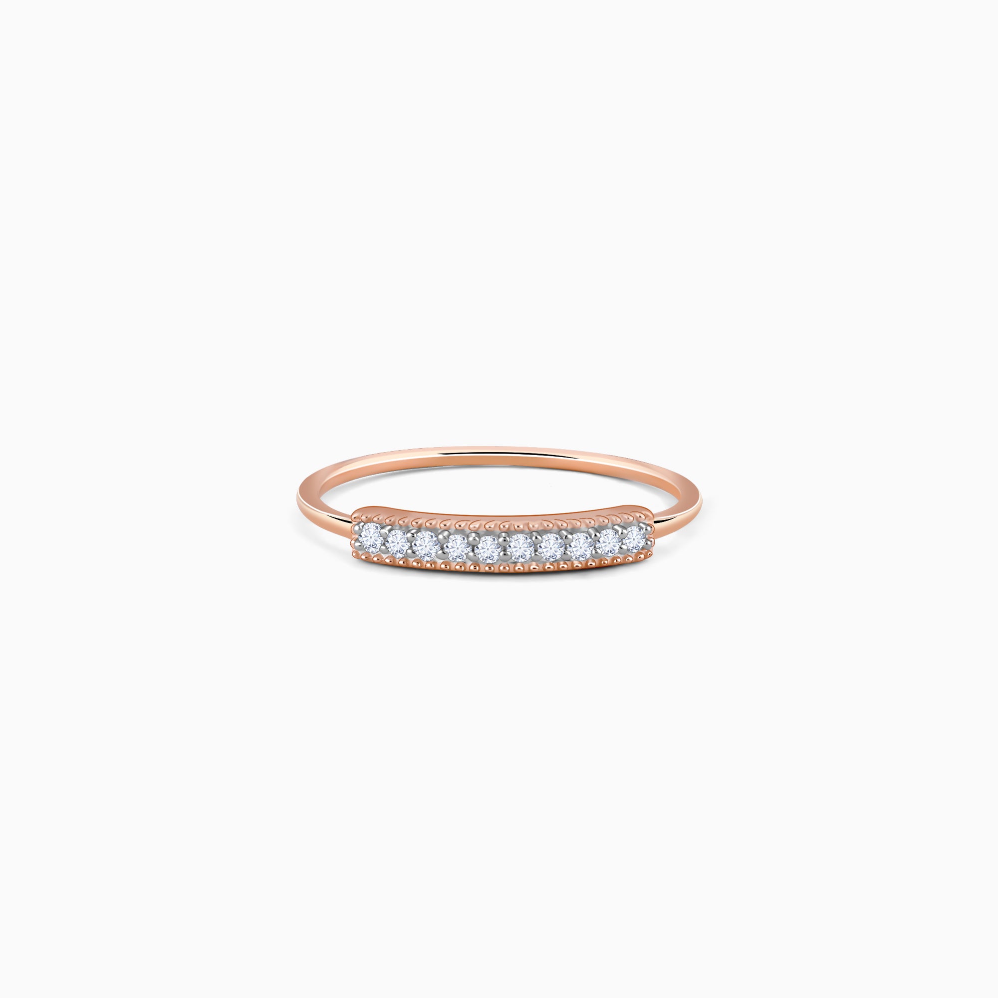Rose Gold Stria Diamond Ring – Heer by GIVA