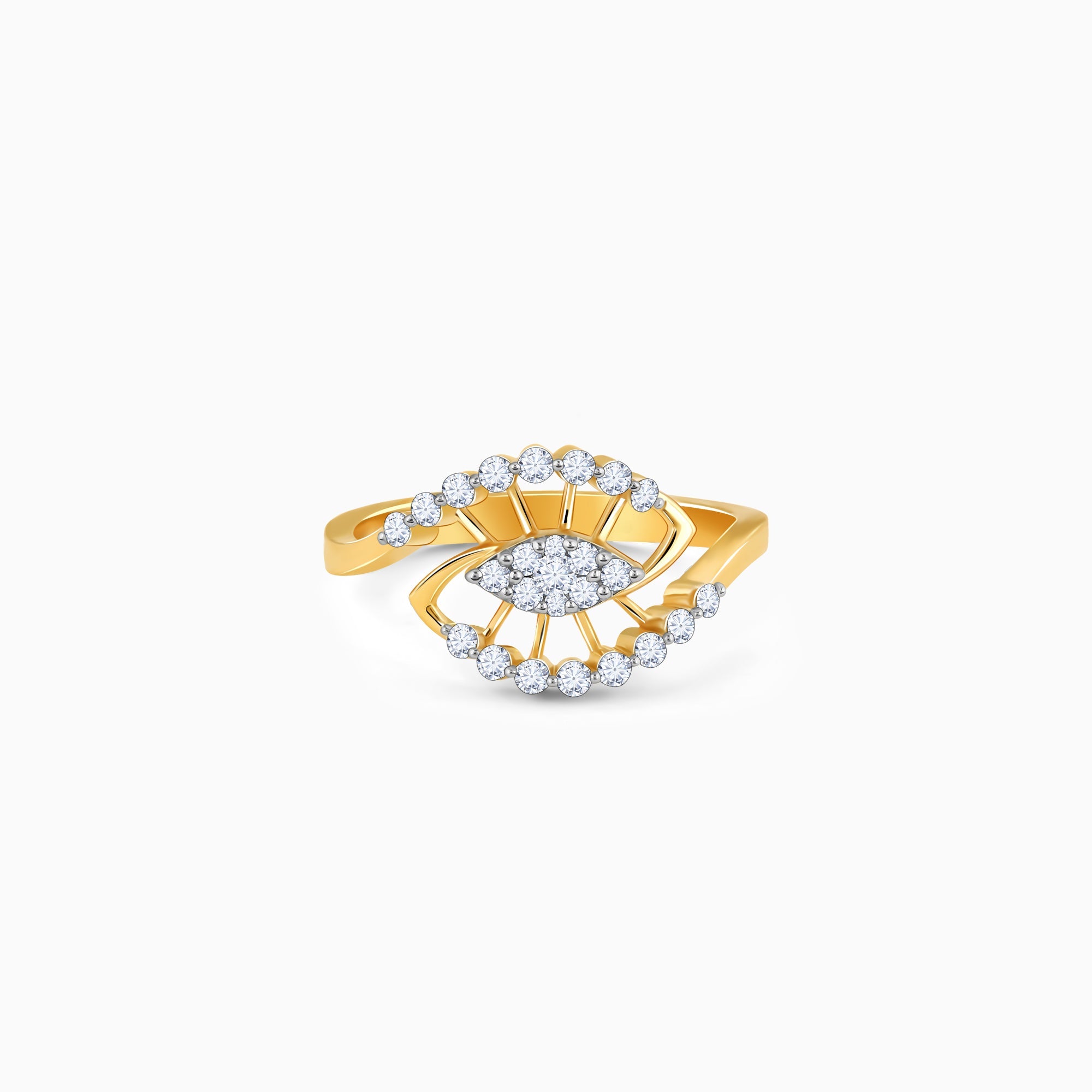 Gold Melifluos Diamond Ring – Heer by GIVA