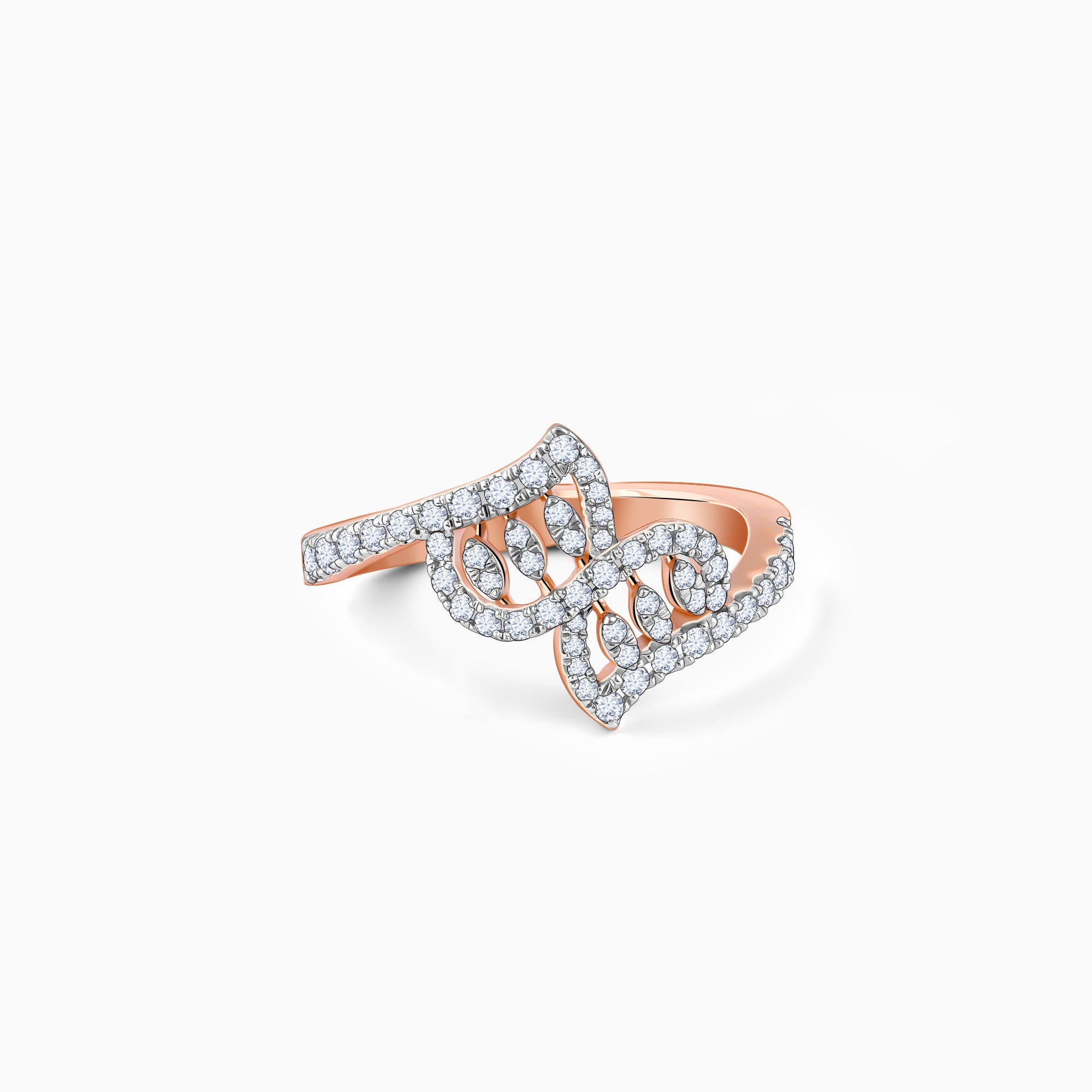 Rose Gold Zephyr Diamond Ring | Women Rings – Heer by GIVA