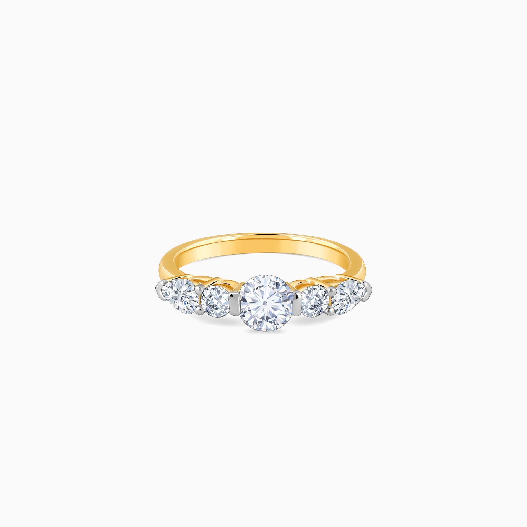 Gold Diva Solitaire Diamond Ring – Heer by GIVA