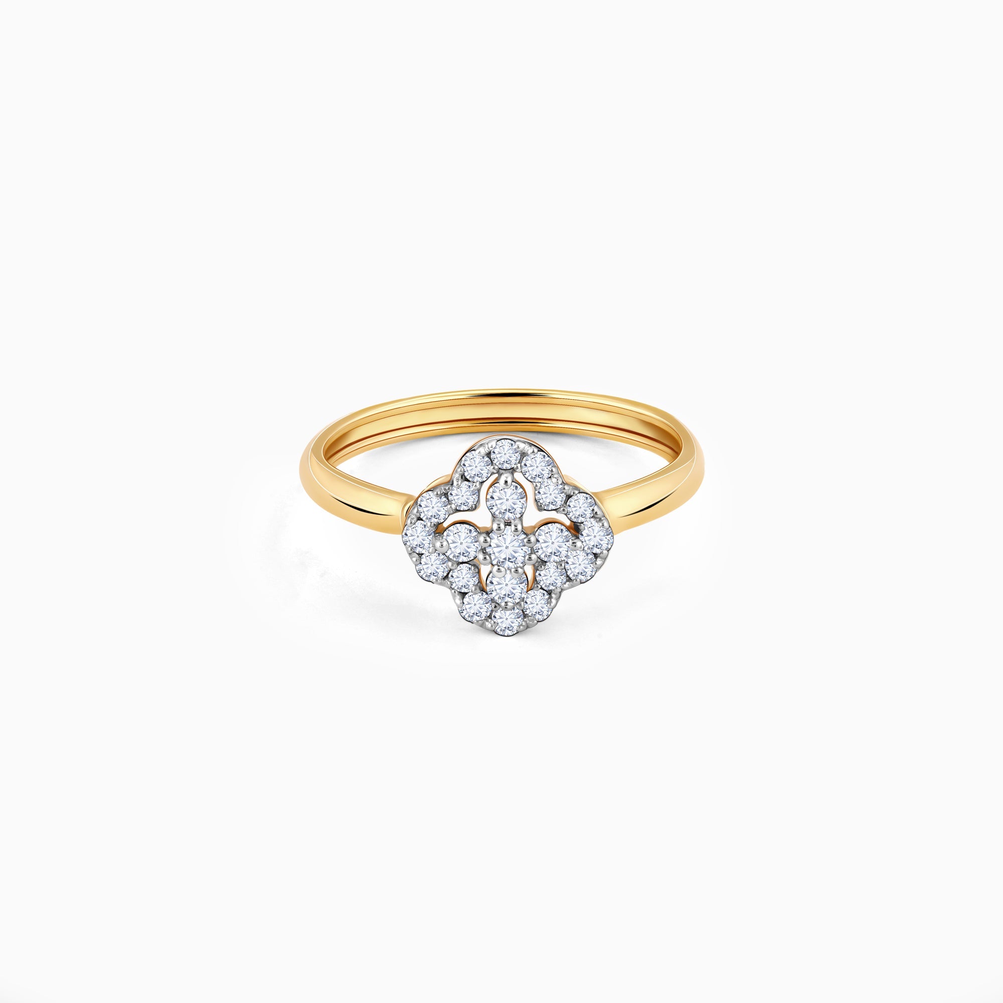 Gold Fleurir Diamond Ring – Heer by GIVA