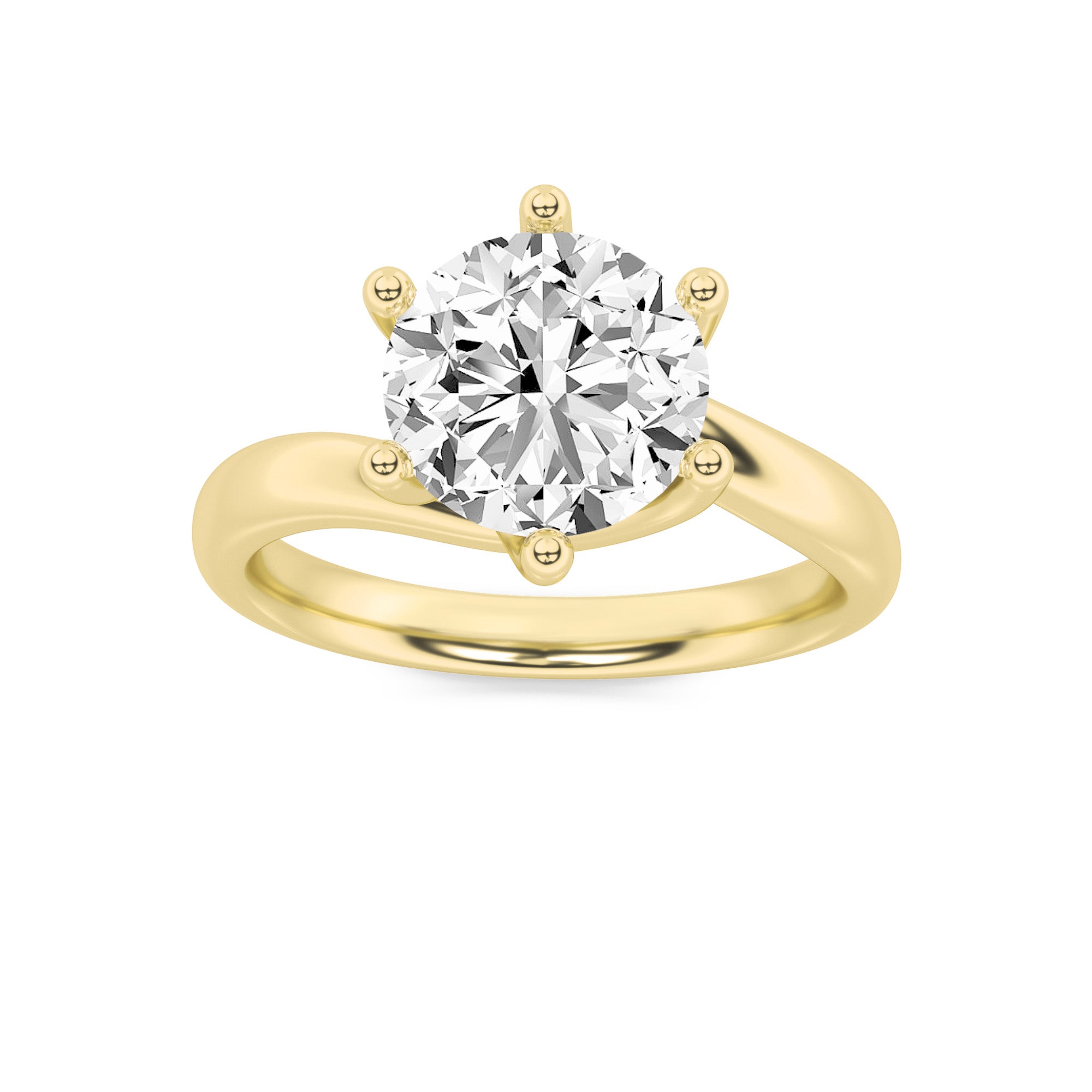 Shop Gold Round Brilliant Solitaire Diamond Ring Online | GIVA Gold ...