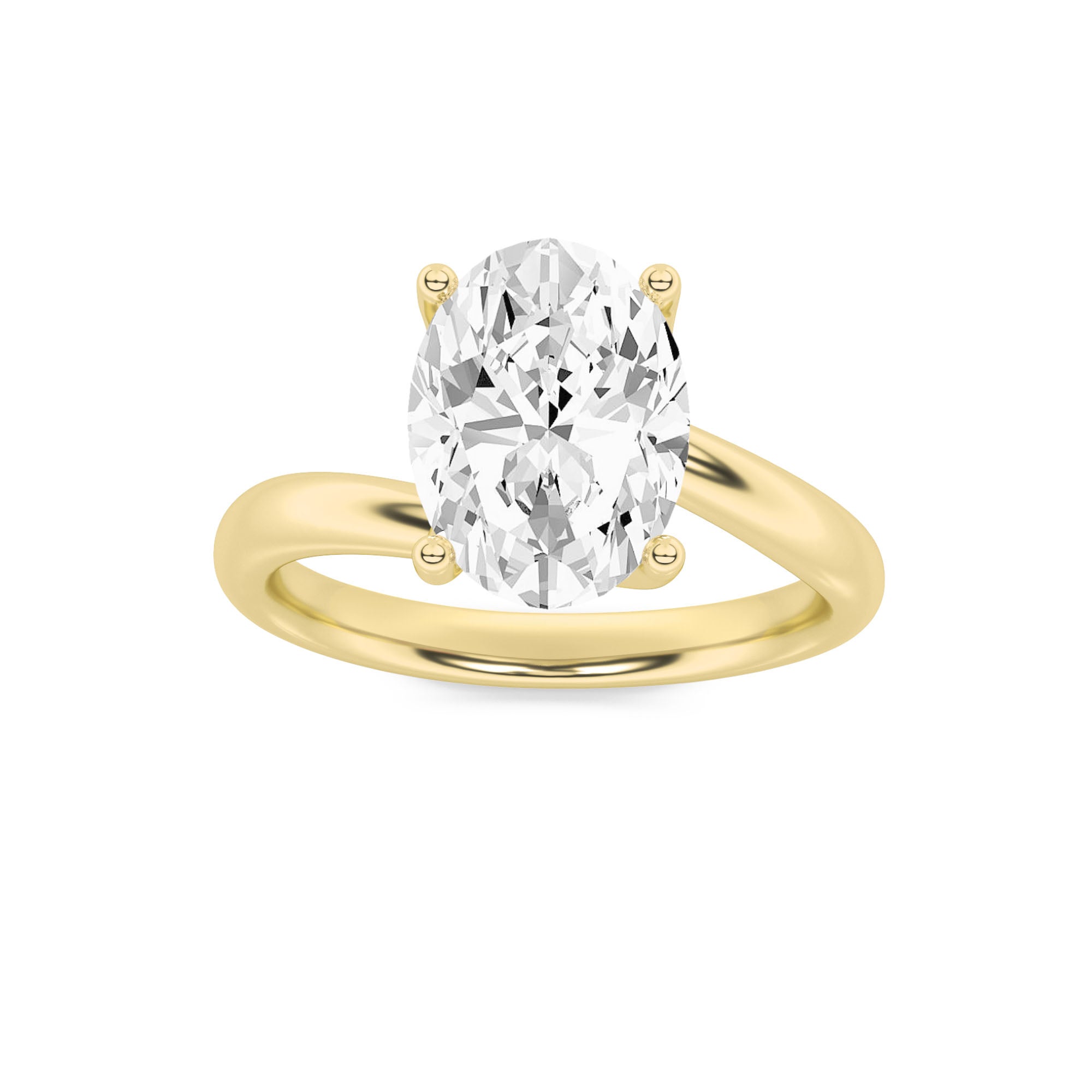 Shop Gold Oval Cut Solitaire Diamond Ring Online | GIVA Gold Rings ...