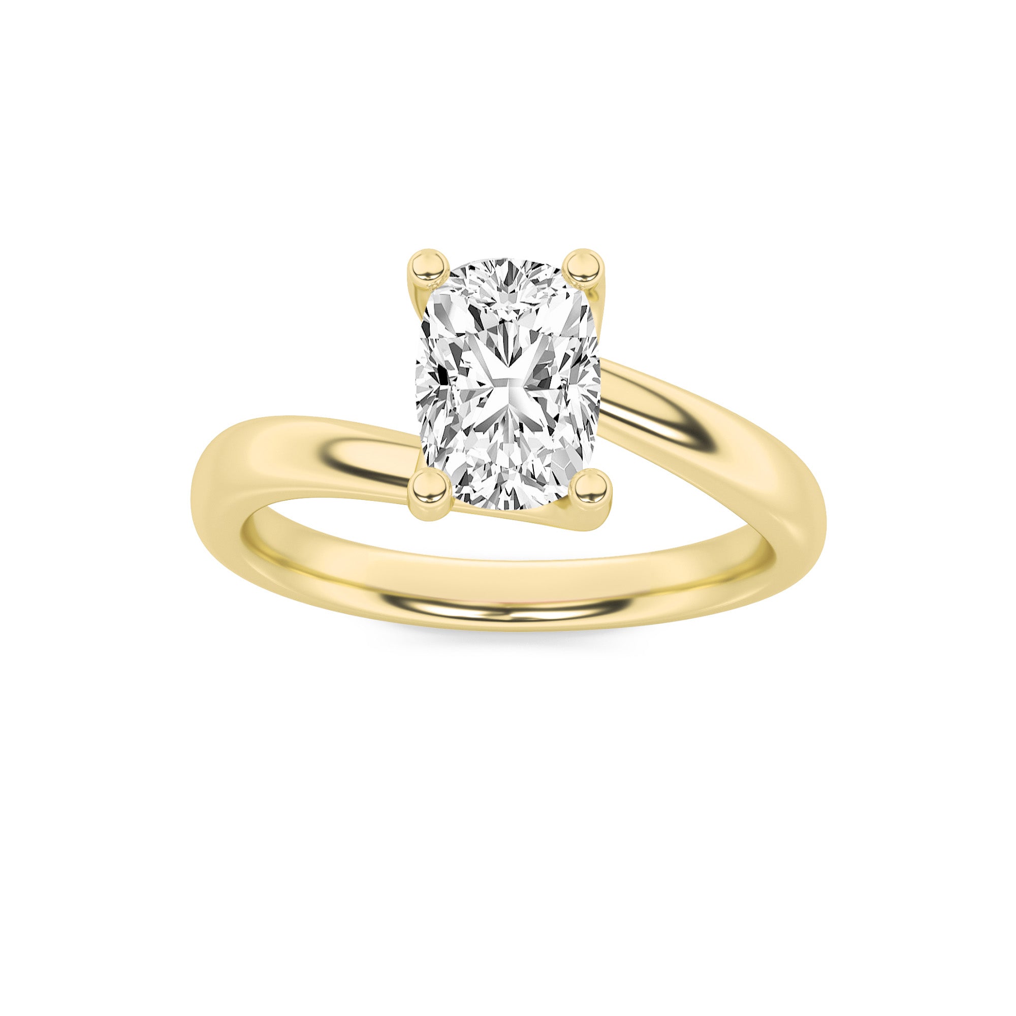 Get Gold Cushion Cut Solitaire Diamond Ring Online | GIVA Gold Rings ...