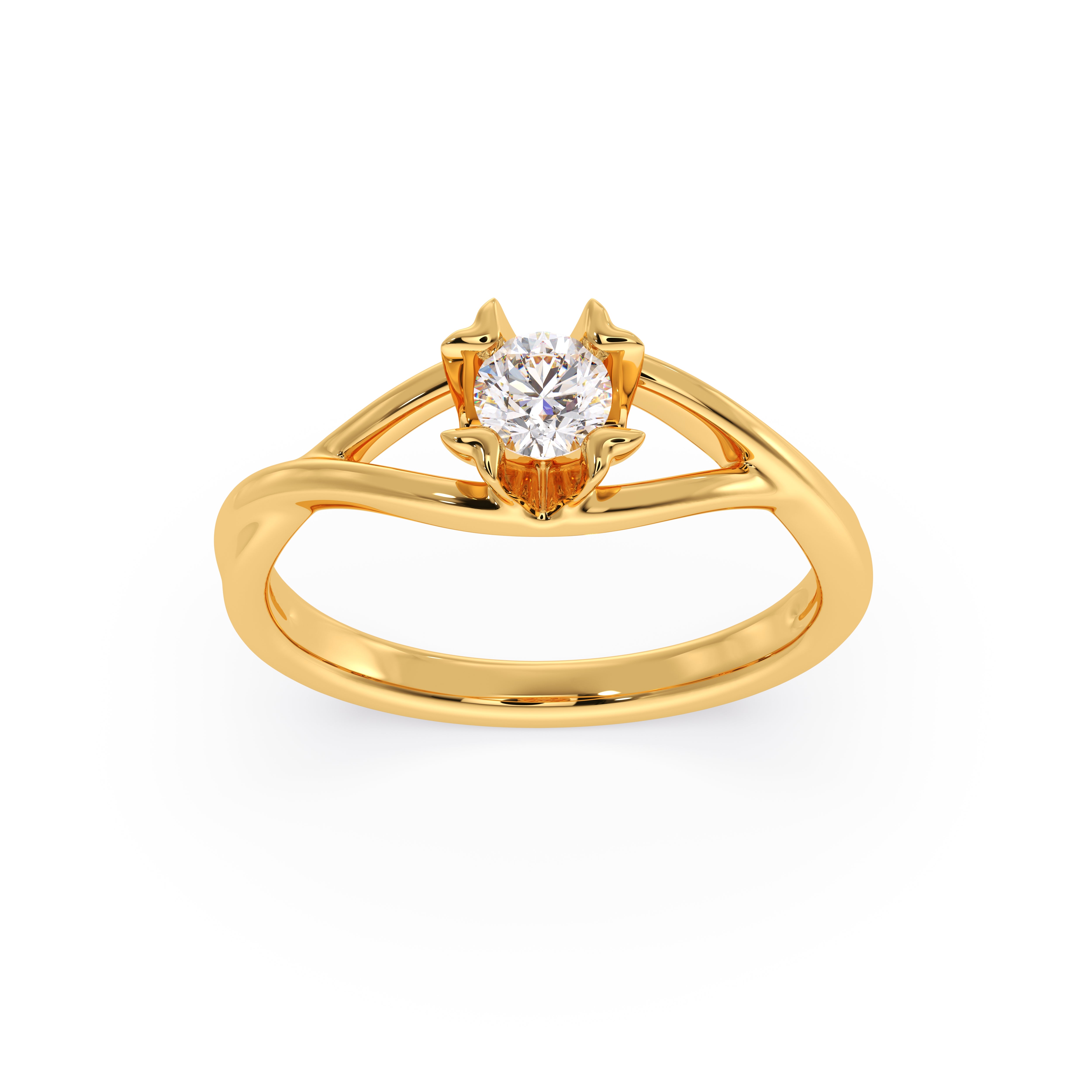 Shop Gold Minimal Solitaire Diamond Ring Online | GIVA Gold Rings ...
