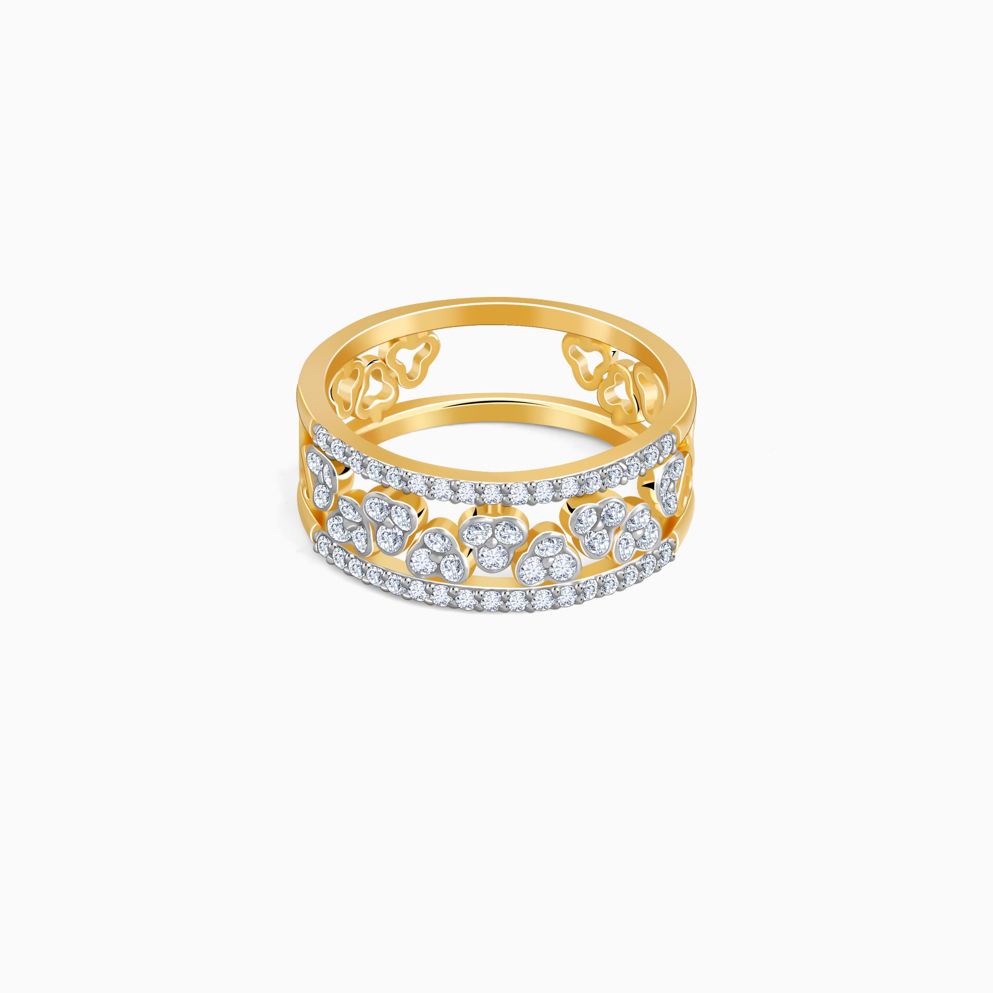 Gold Twin 2-in-1 Diamond Ring | Heer by GIVA – Heer by GIVA